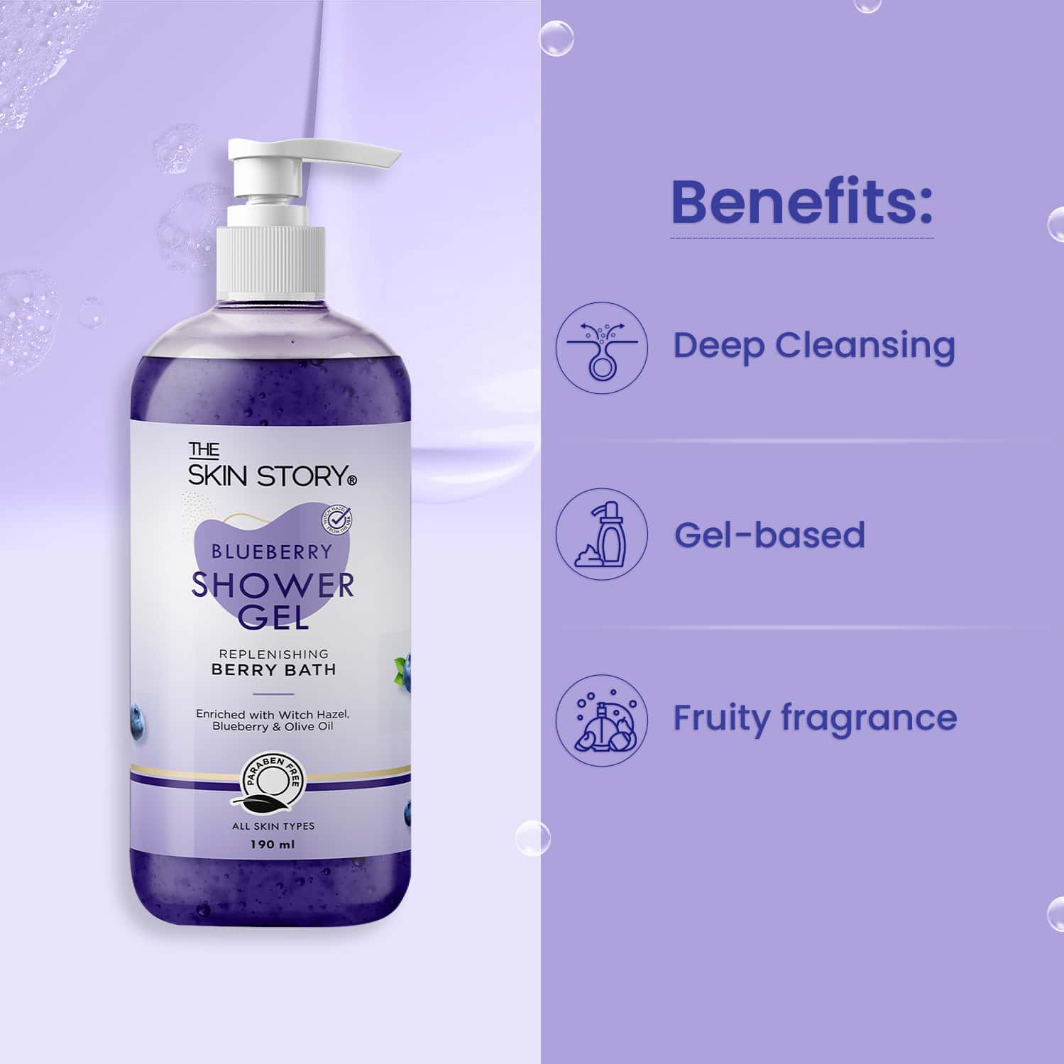Buy THE SKIN STORY BLUEBERRY SHOWER GEL, 190ML Online & Get Upto 60% ...