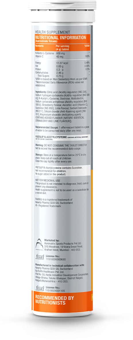 Buy FAST&UP NAC (N - ACETYLCYSTEINE) LUNG HEALTH AND LIVER DETOX 20 ...