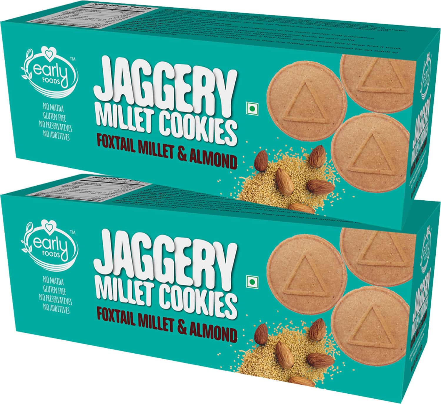 Buy EARLY FOODS BAJRA & BARNYARD MILLET JAGGERY COOKIES WITH ALMONDS ...