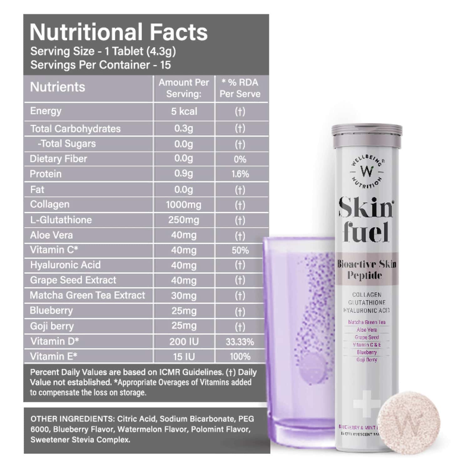 Buy WELLBEING NUTRITION SKIN FUEL JAPANESE COLLAGEN, L-GLUTATHIONE ...