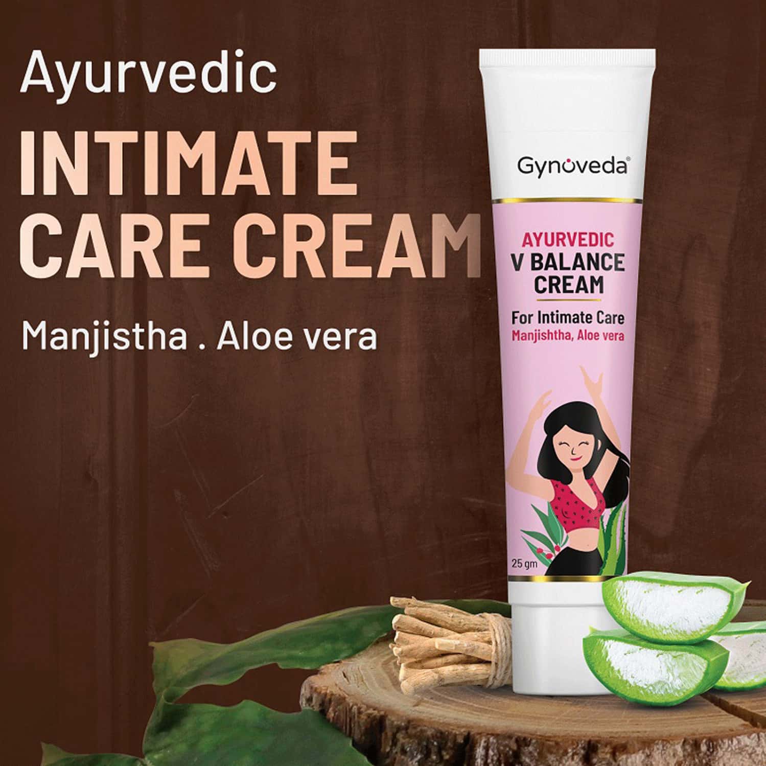 Buy GYNOVEDA VBALANCE INTIMATE CREAM. ALOE VERA, MANJISTHA VAGINAL ...