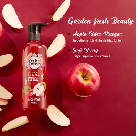 Buy BUDS & BERRIES ANTI-FRIZZ SHAMPOO WITH APPLE CIDER VINEGAR AND GOJI ...