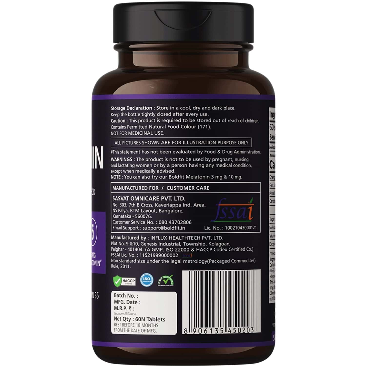 Buy BOLDFIT SLEEPING AID PILLS FOR DEEP SLEEP MELATONIN 5MG - 60 VEG ...