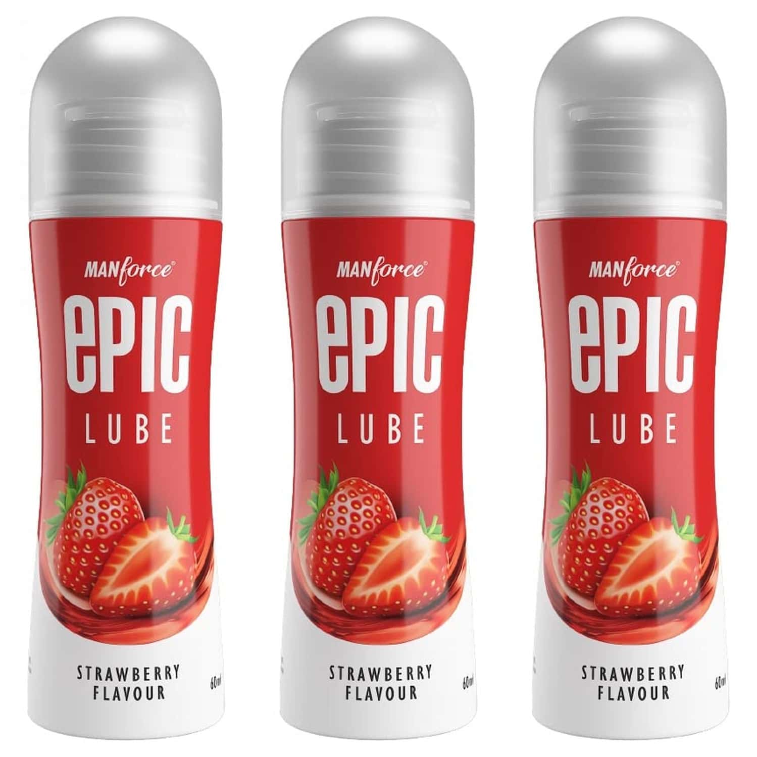 Buy MANFORCE EPIC STRAWBERRY FLAVORED LUBE 60 ML X PACK OF 3 Online ...