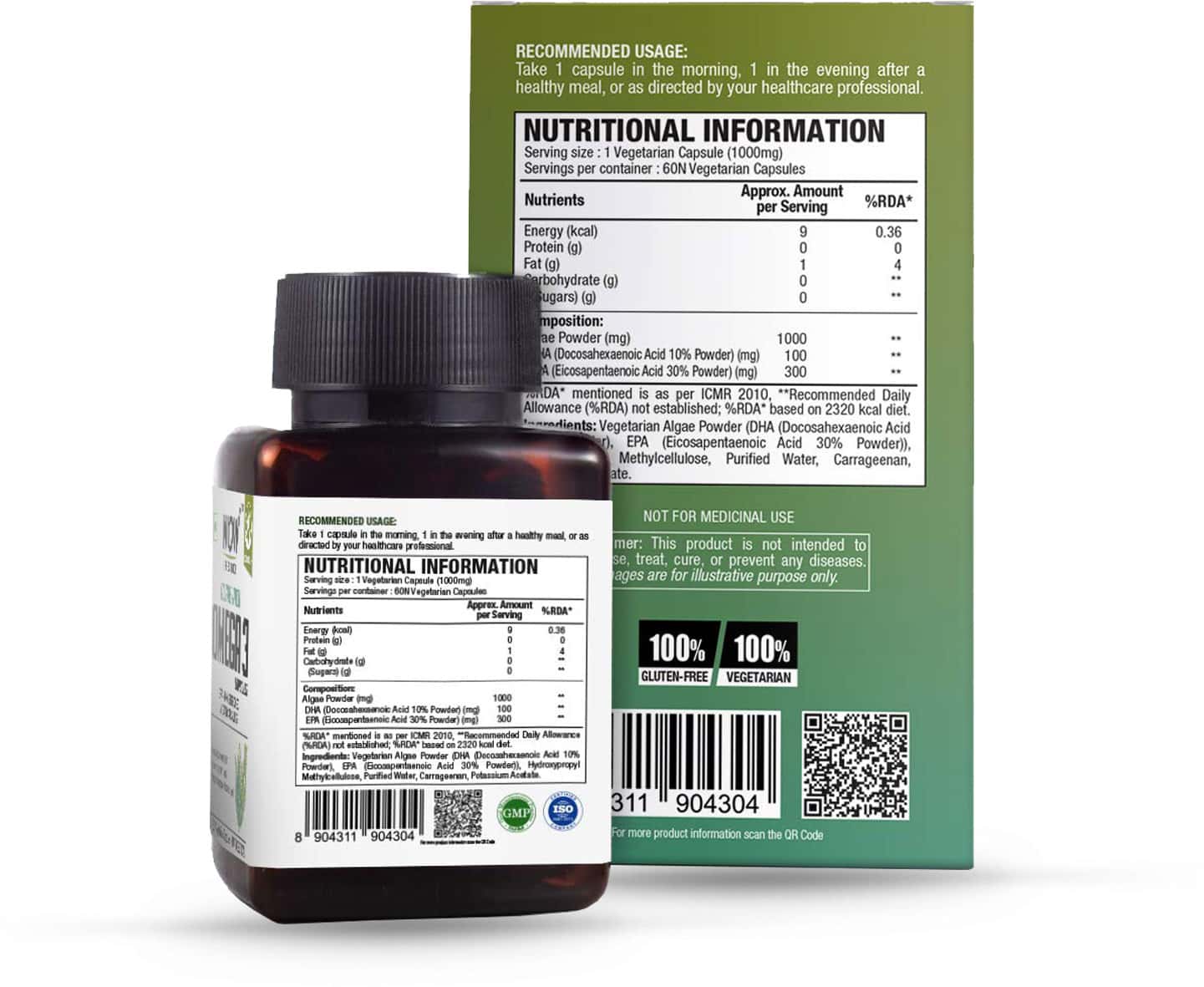 Buy WOW LIFE SCIENCE ALGAE - RICH OMEGA 3 - 60 VEGETARIAN CAPSULES ...