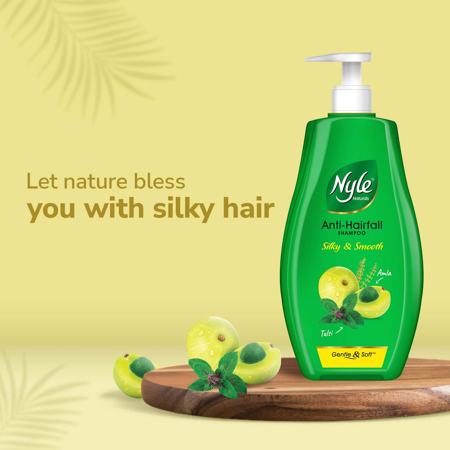 Buy NYLE NATURALS SILKY AND SMOOTH ANTI HAIRFALL SHAMPOO, WITH TULSI ...