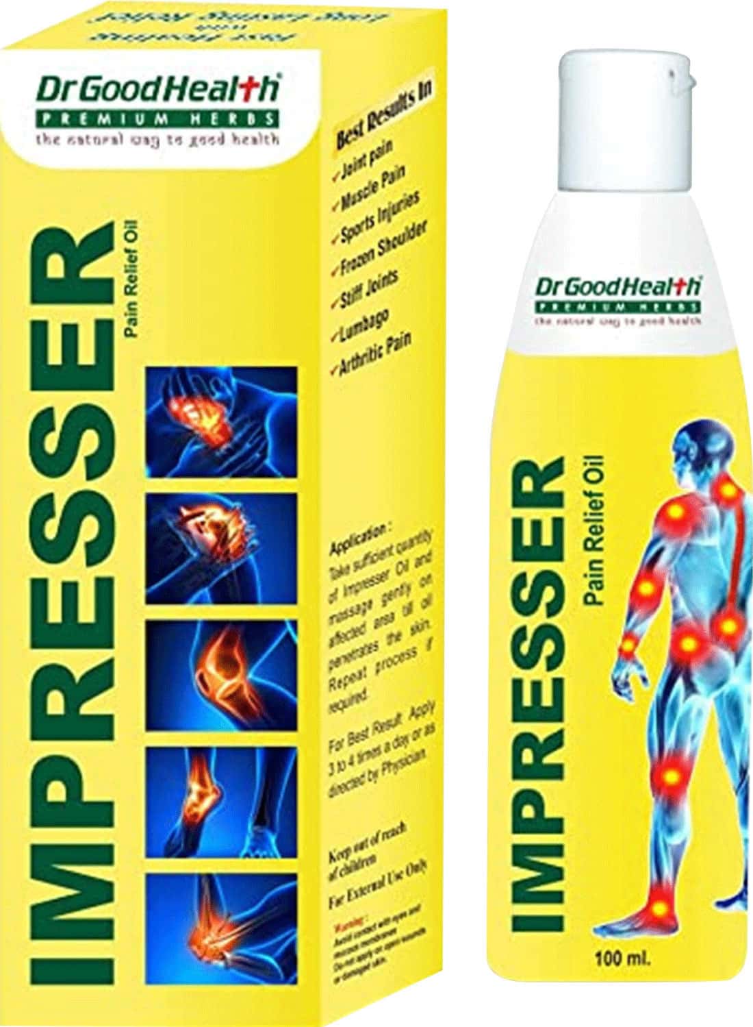 Buy DR GOODHEALTH PAIN RELIEF COMBO IMPRESSER OIL (100ML) AND CAPSULE ...