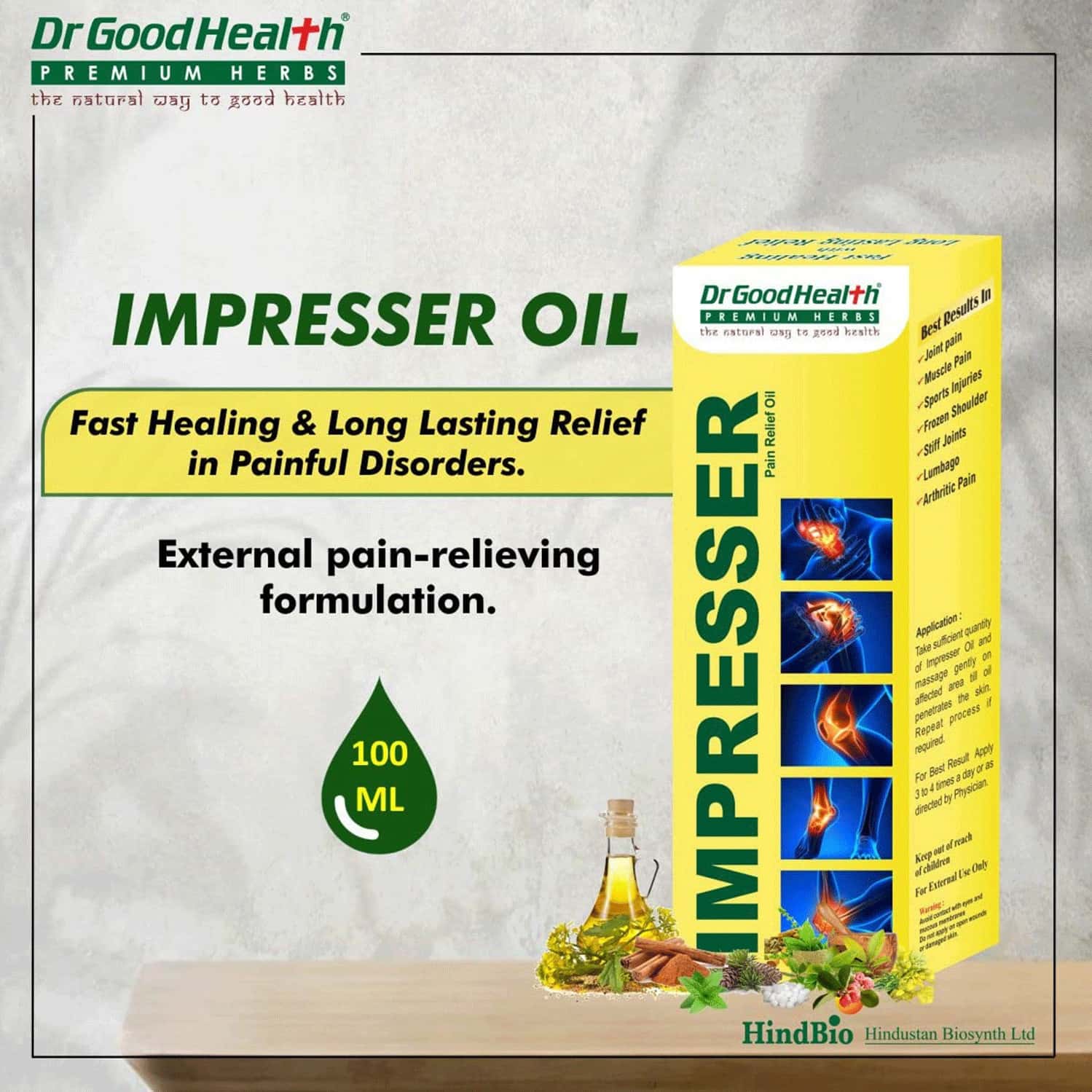 Buy DR GOODHEALTH PAIN RELIEF COMBO IMPRESSER OIL (100ML) AND CAPSULE ...