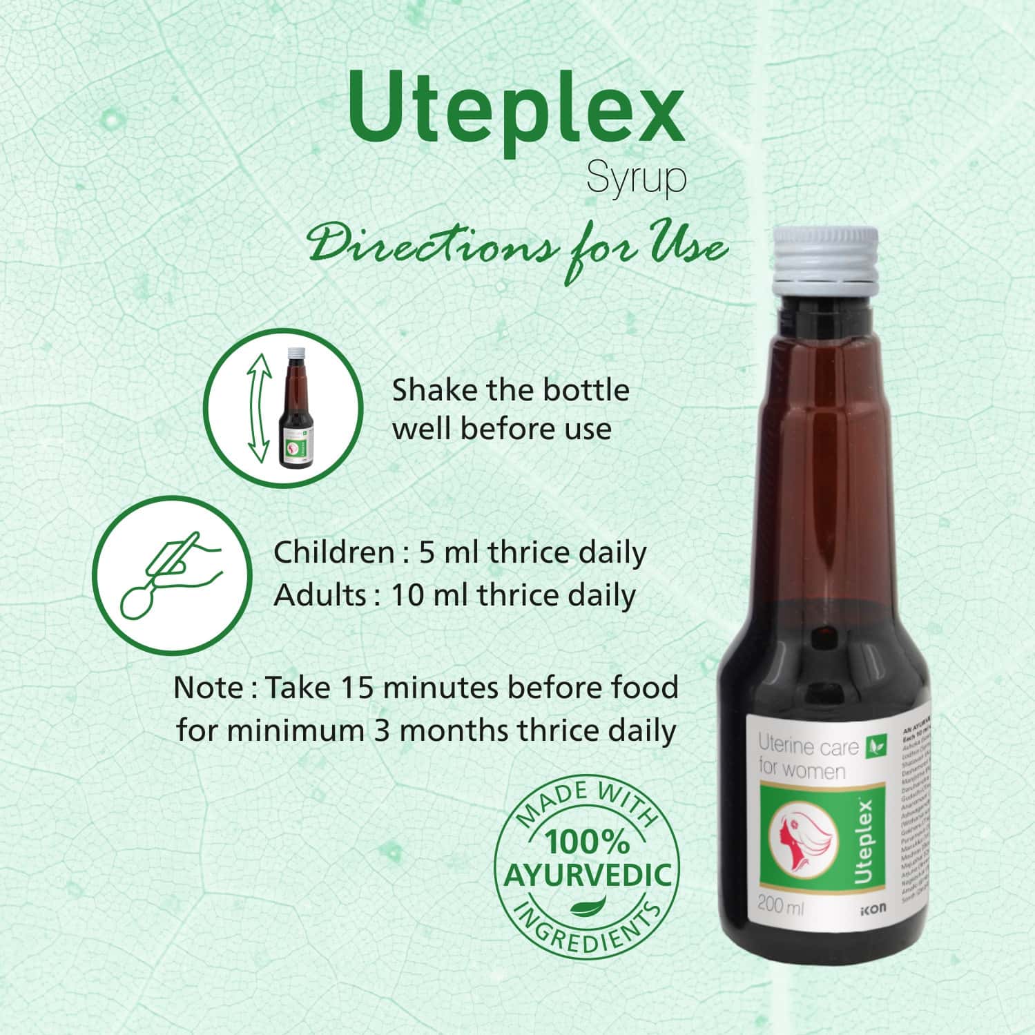 Buy UTEPLEX SYRUP 200 ML | WOMENS HEALTH SUPPLEMENT (PACK OF 2) Online ...