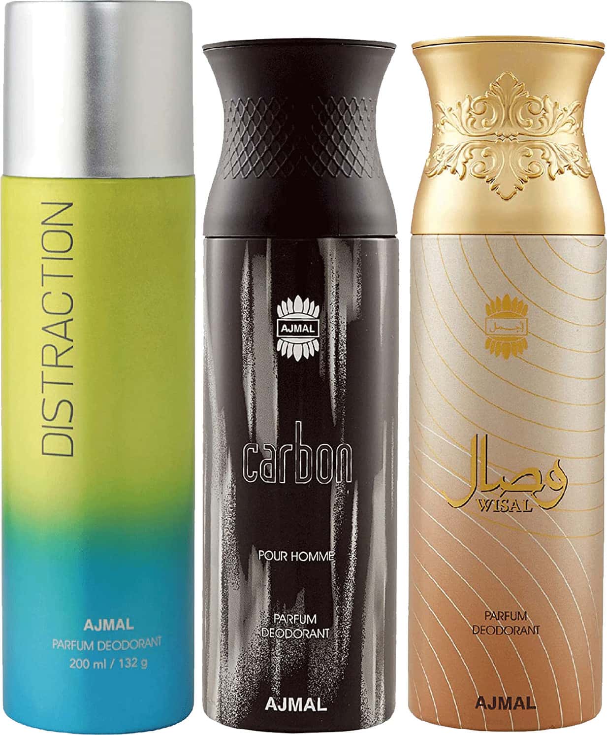 Buy AJMAL 1 DISTRACTION FOR UNISEX 1 SACRED LOVE FOR WOMEN 1 CARBON FOR ...