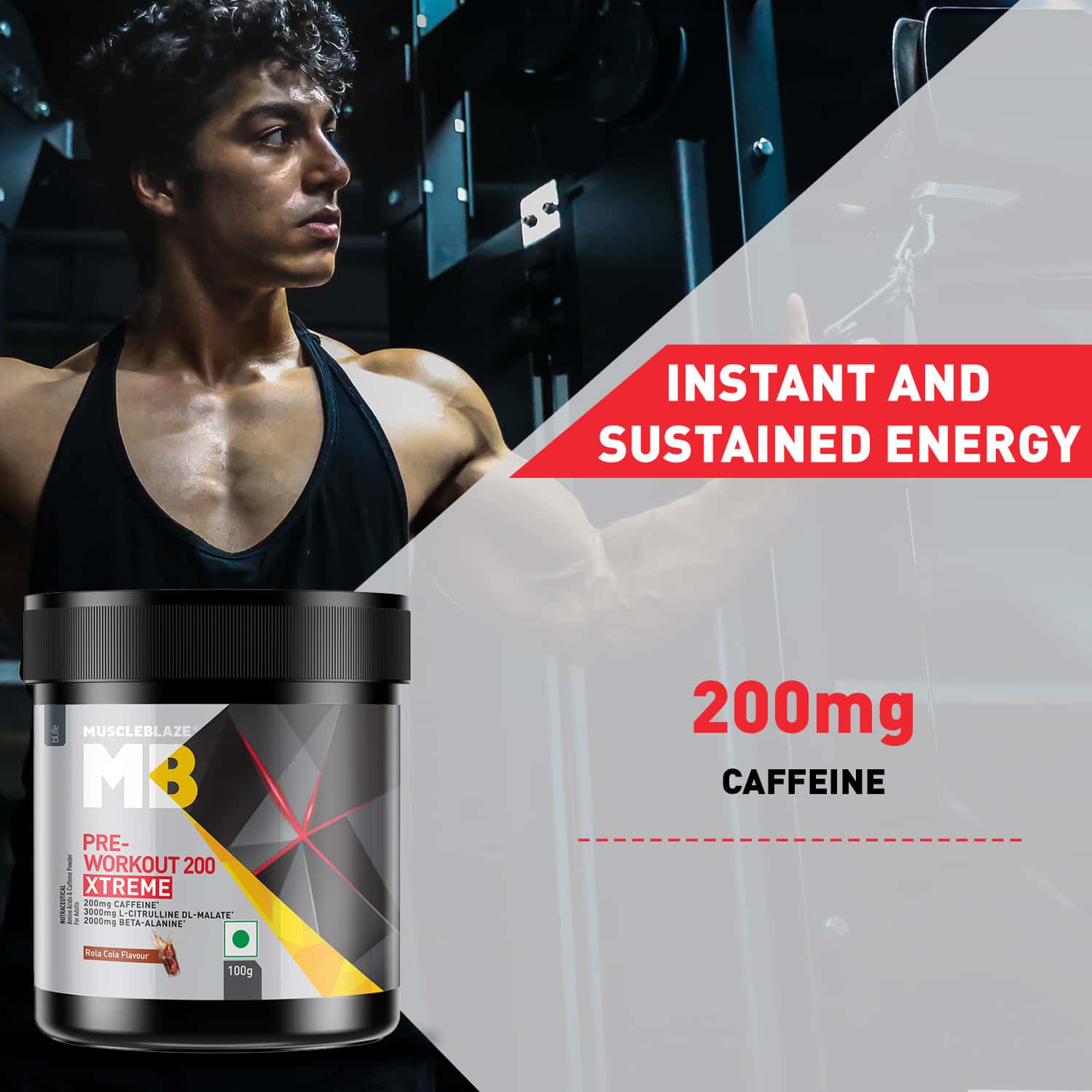 Buy MUSCLEBLAZE PRE WORKOUT 200 XTREME, 200 MG CAFFEINE, 200 MG ...