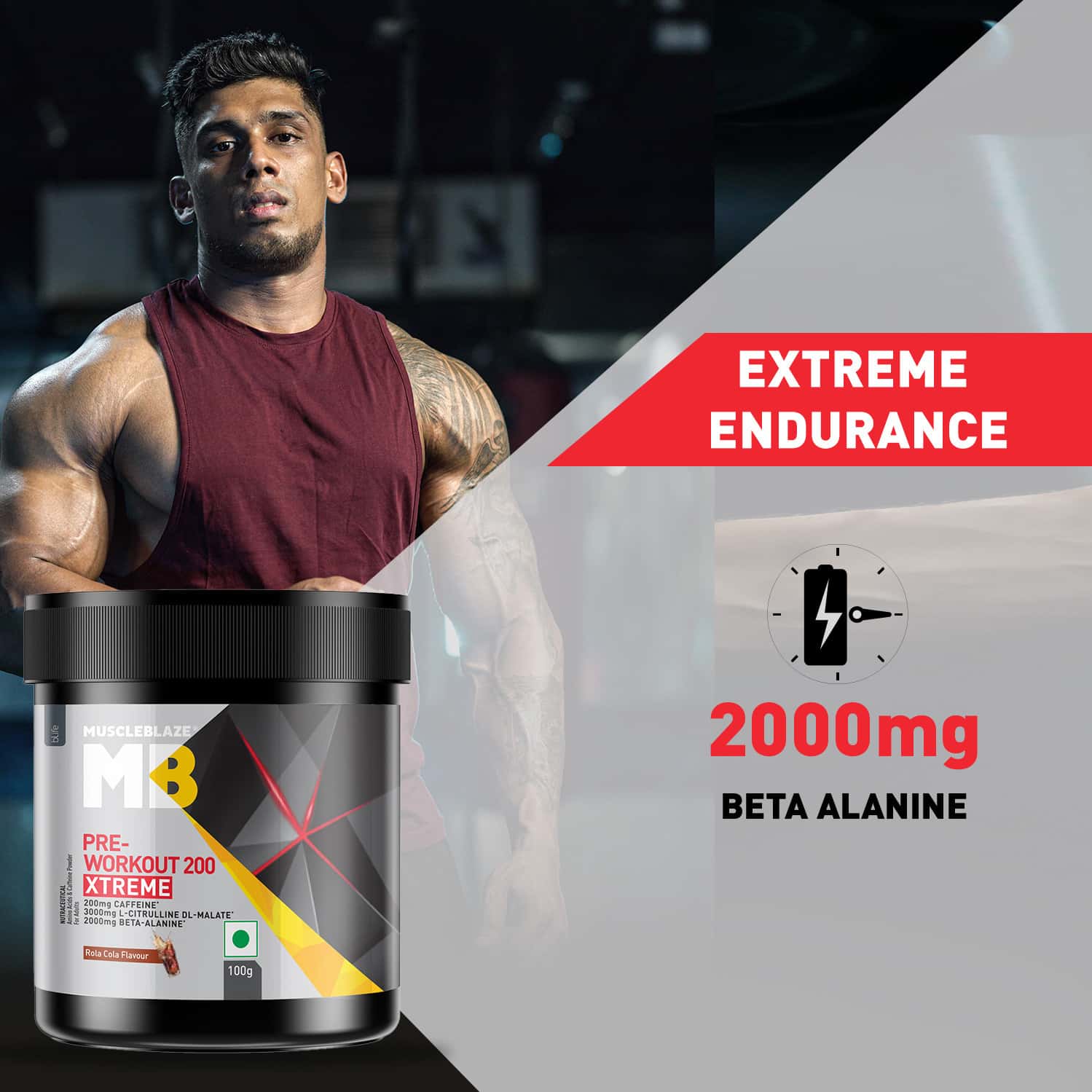 Buy MUSCLEBLAZE PRE WORKOUT 200 XTREME, 200 MG CAFFEINE, 200 MG ...