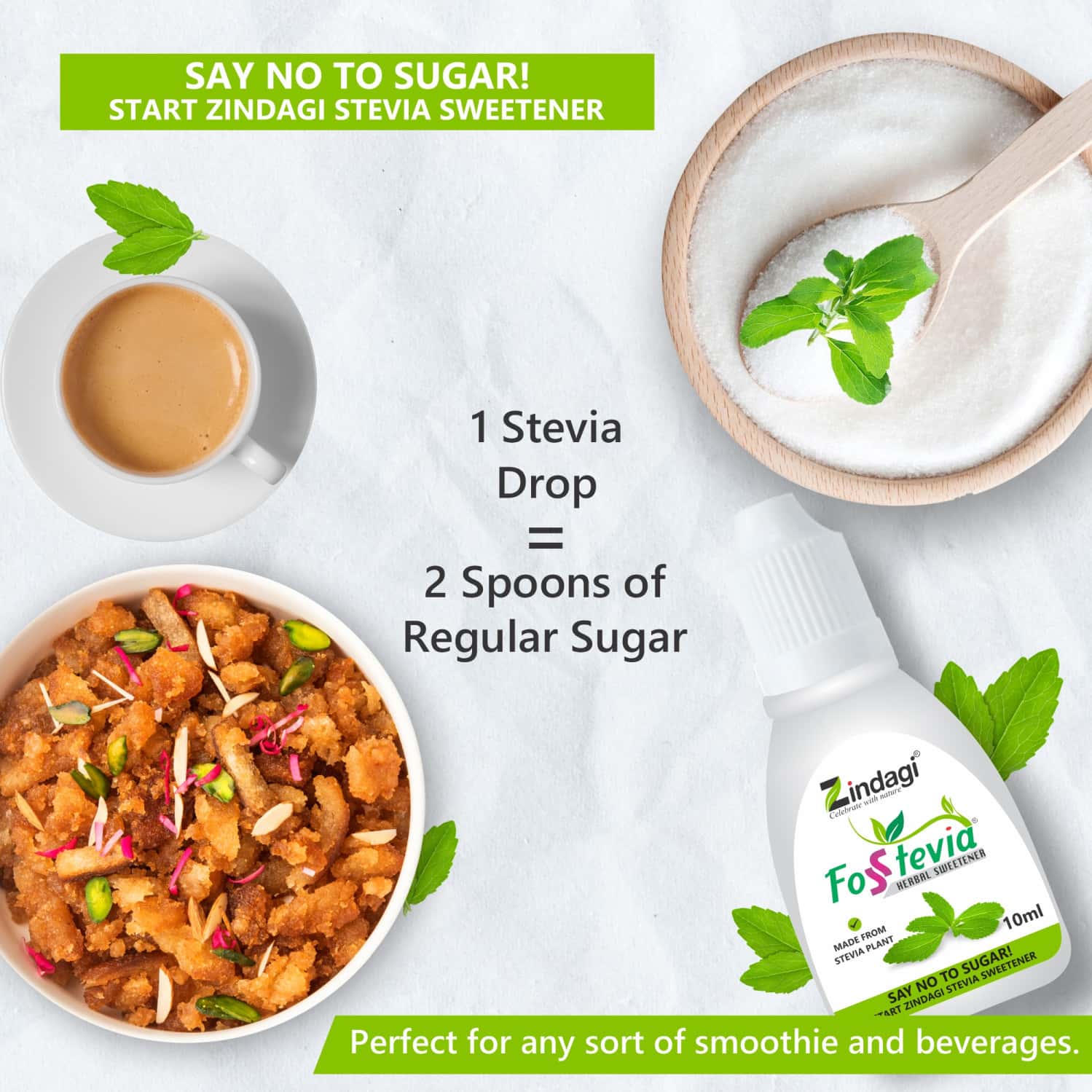 Buy ZINDAGI FOSSTEVIA STEVIA LIQUID |ZERO CALORIE SWEETENER| SUGAR FREE ...