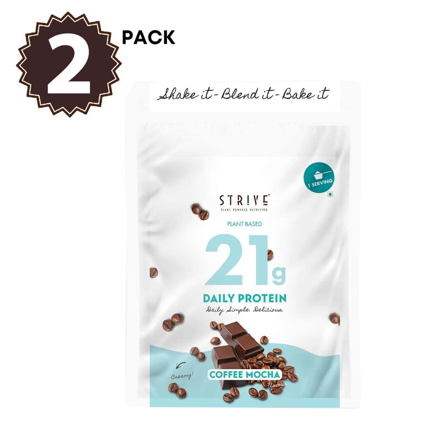 Buy STRIVE VEGAN 21G COMPLETE PROTEIN POWDER, COFFEE MOCHA FLAVOUR ...