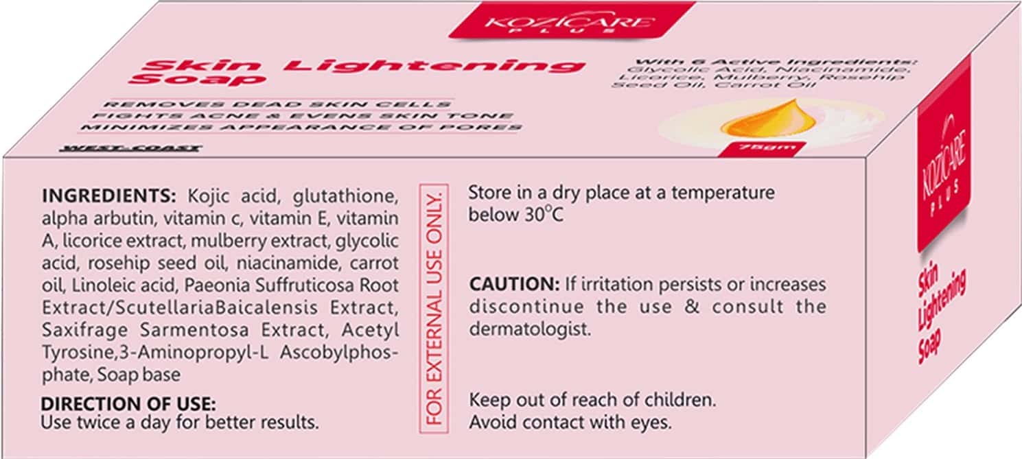 Buy KOZICARE PLUS SKIN LIGHTENING SOAP- 75GM (PACK OF 6) Online & Get ...