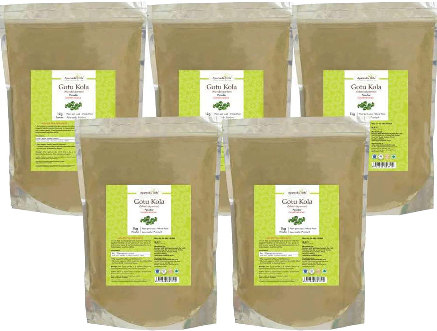 Buy AYURVEDIC LIFE GOTU KOLA POWDER - 1 KG POWDER - PACK OF 4 Online ...
