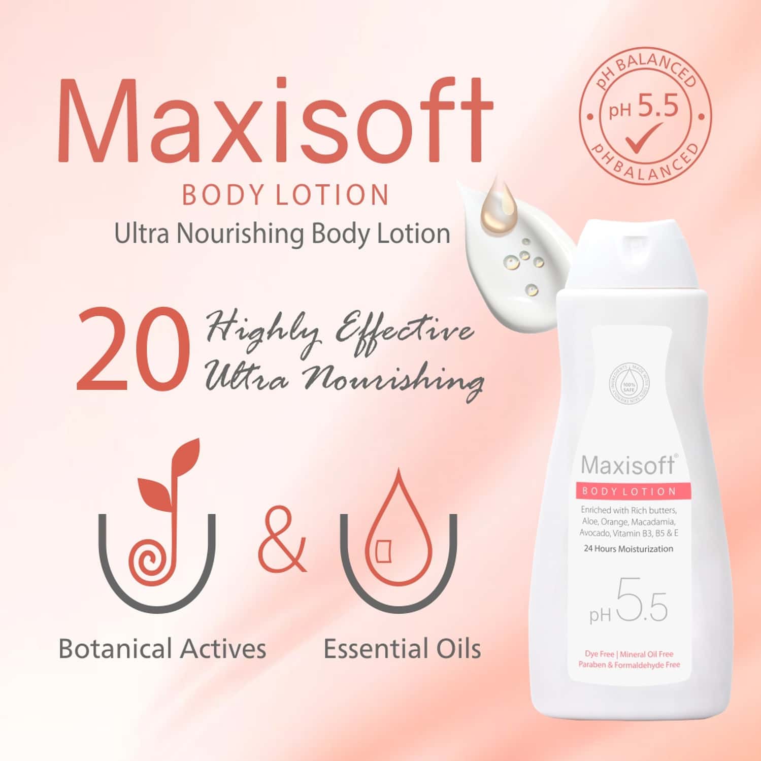 Buy MAXISOFT BODY LOTION 200 ML | WITH ALOE, AVOCADO & BUTTERS | PH 5.5 ...