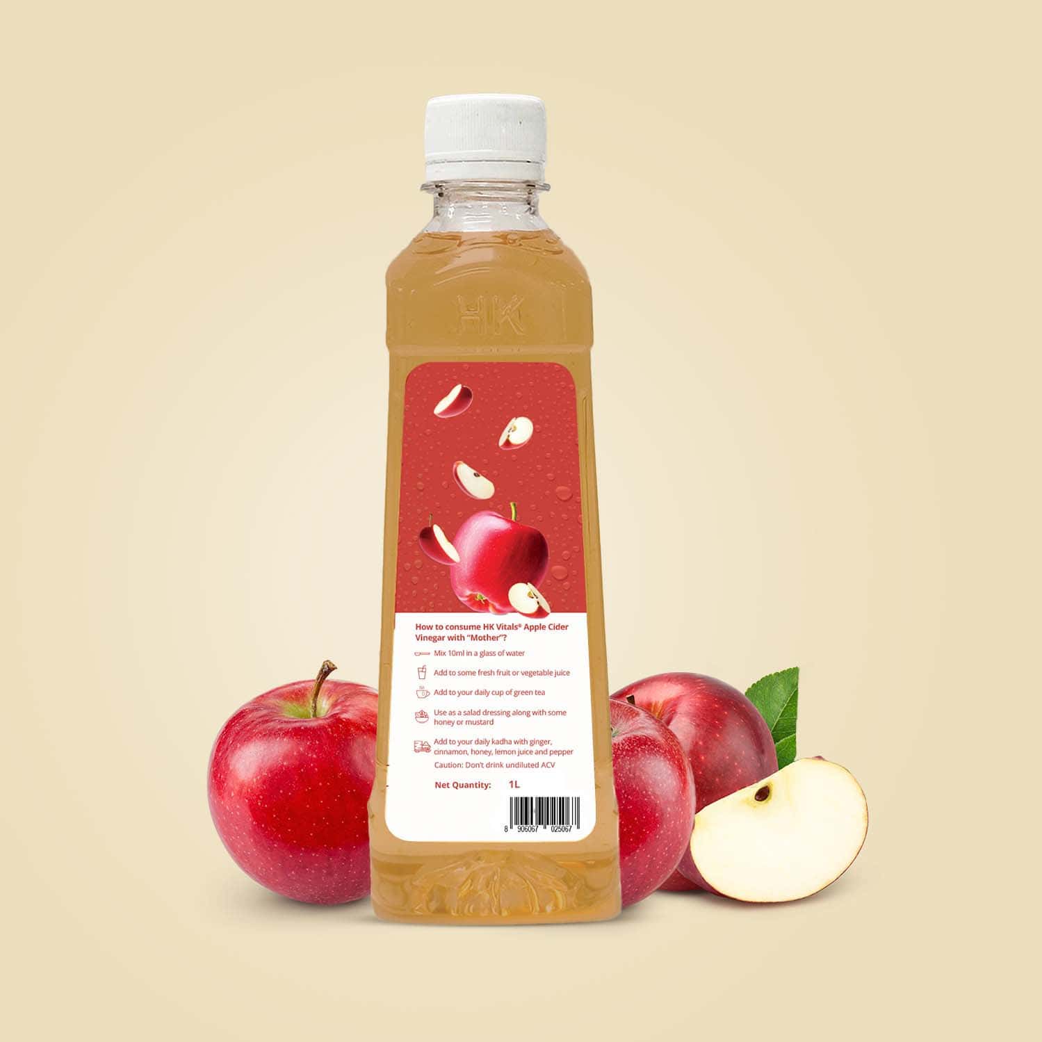 Buy HEALTHKART APPLE CIDER VINEGAR WITH MOTHER, UNFLAVORED VINEGAR, 1 ...