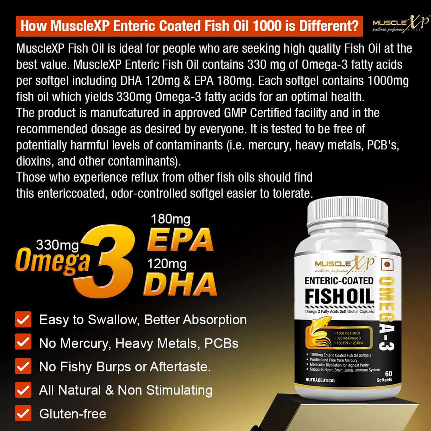Buy MUSCLEXP ENTERIC COATED FISH OIL-1000MG,330MG OMEGA 360 SOFTGELS ...