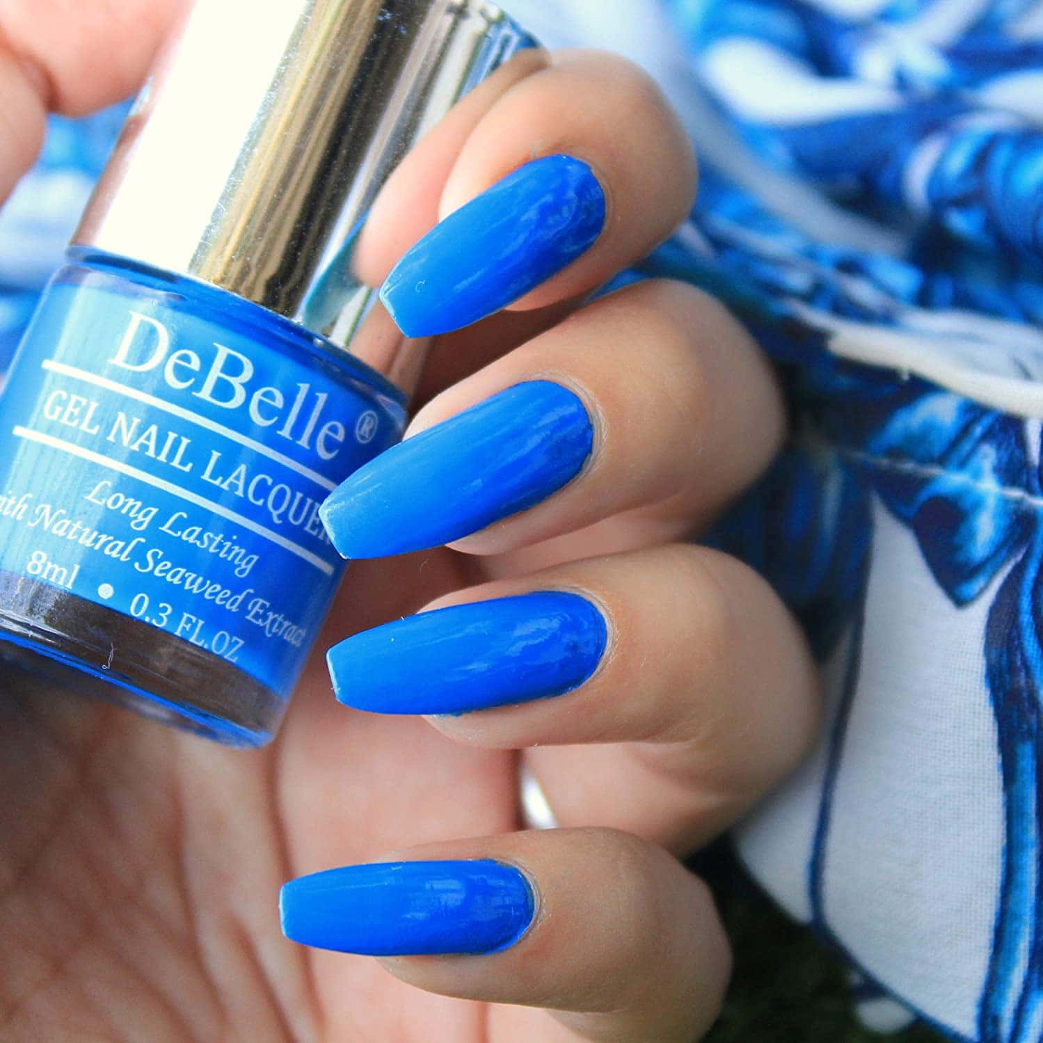 Buy DEBELLE GEL NAIL LACQUER LA AZURE BLUE NAIL POLISH-8ML Online & Get ...