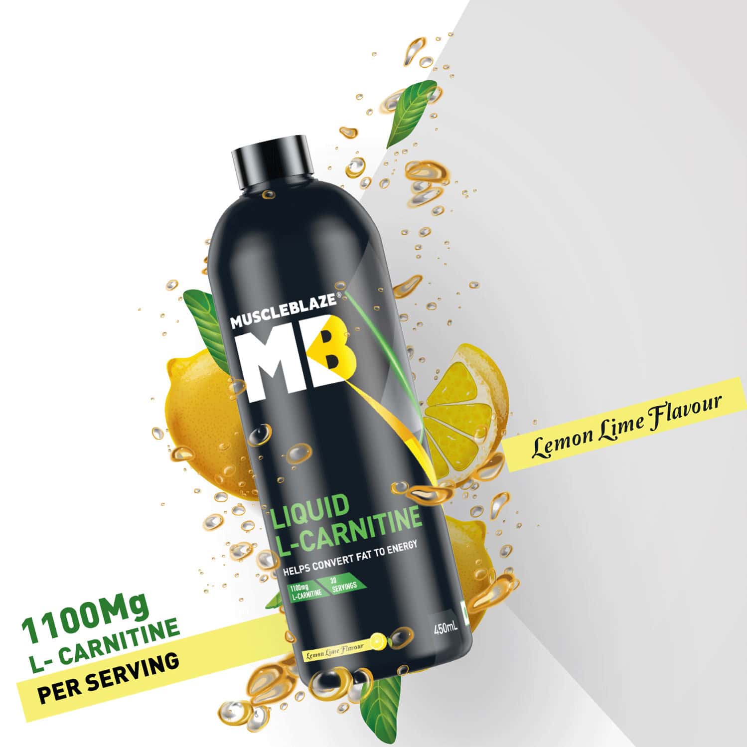 Buy MUSCLEBLAZE LIQUID L-CARNITINE 450 ML (LEMON LIME) Online & Get ...