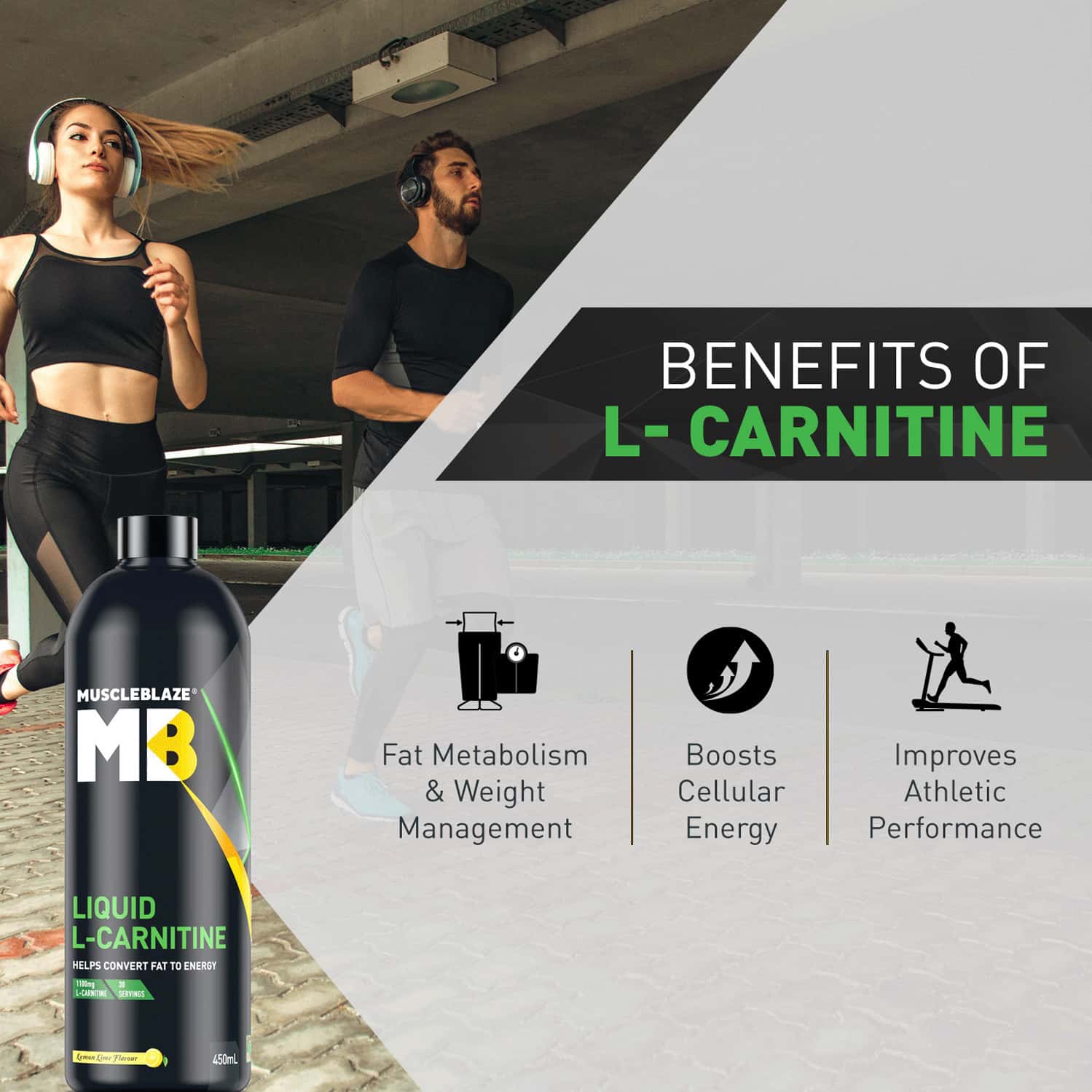 Buy MUSCLEBLAZE LIQUID L-CARNITINE 450 ML (LEMON LIME) Online & Get ...