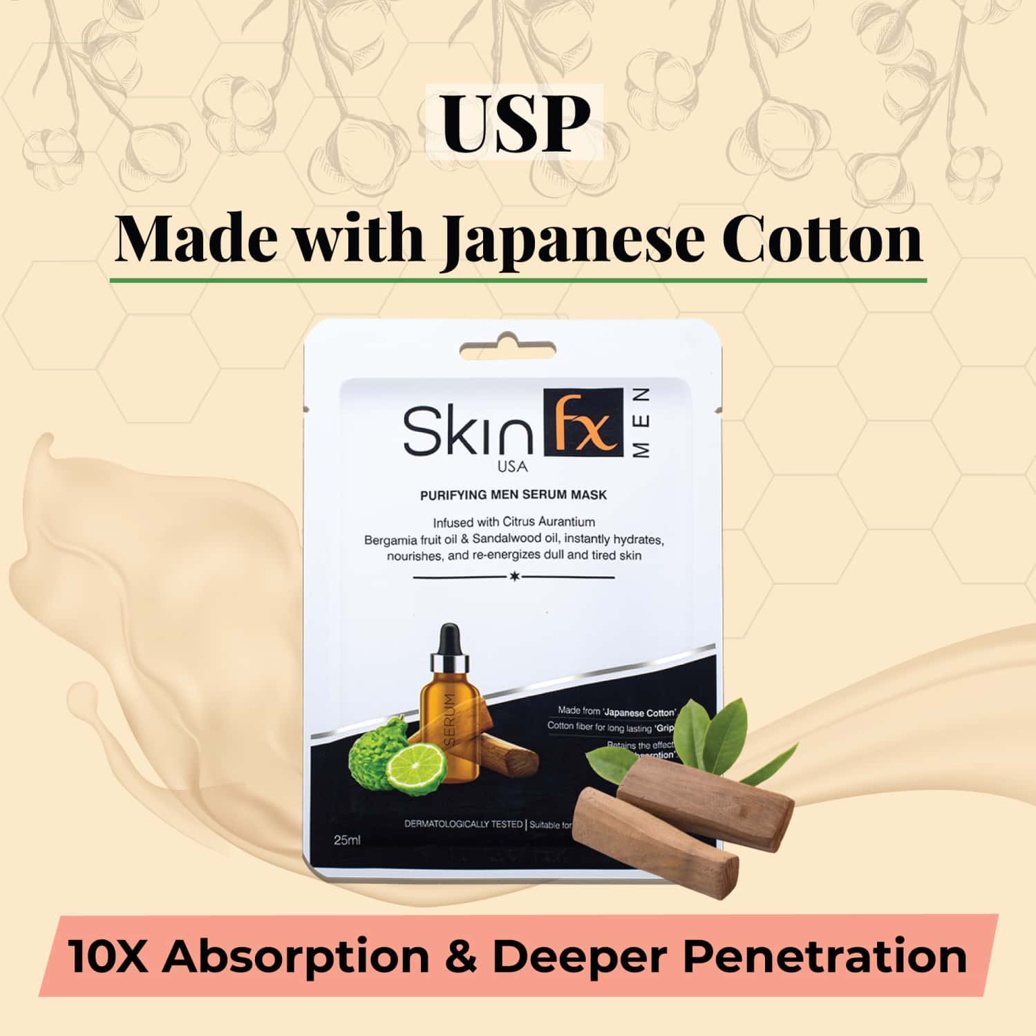 Buy SKIN FX PURIFYING MEN SERUM MASK, SANDALWOOD OIL, INSTANTLY ...