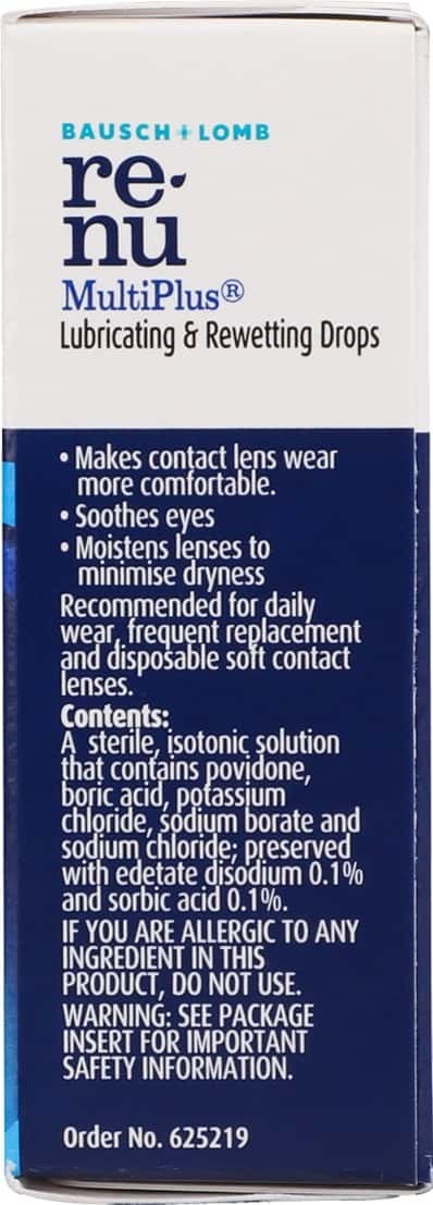 Buy BAUSCH & LOMB RENU MULTIPLUS EYE DROP BOTTLE OF 8 ML Online & Get ...