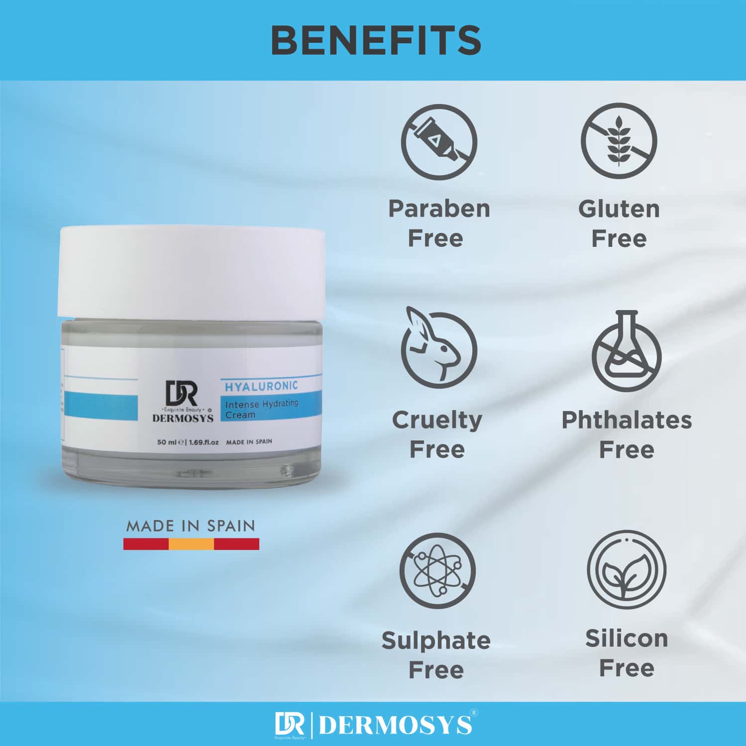 Buy DERMOSYS HYALURONIC INTENSE HYDRATING CREAM | SULPHATE & PARABEN ...