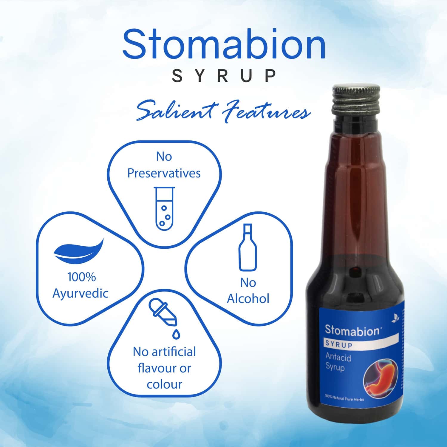 Buy STOMABION SYRUP 200 ML | BLEND OF AYURVEDIC HERBS HELPS IN GAS AND ...
