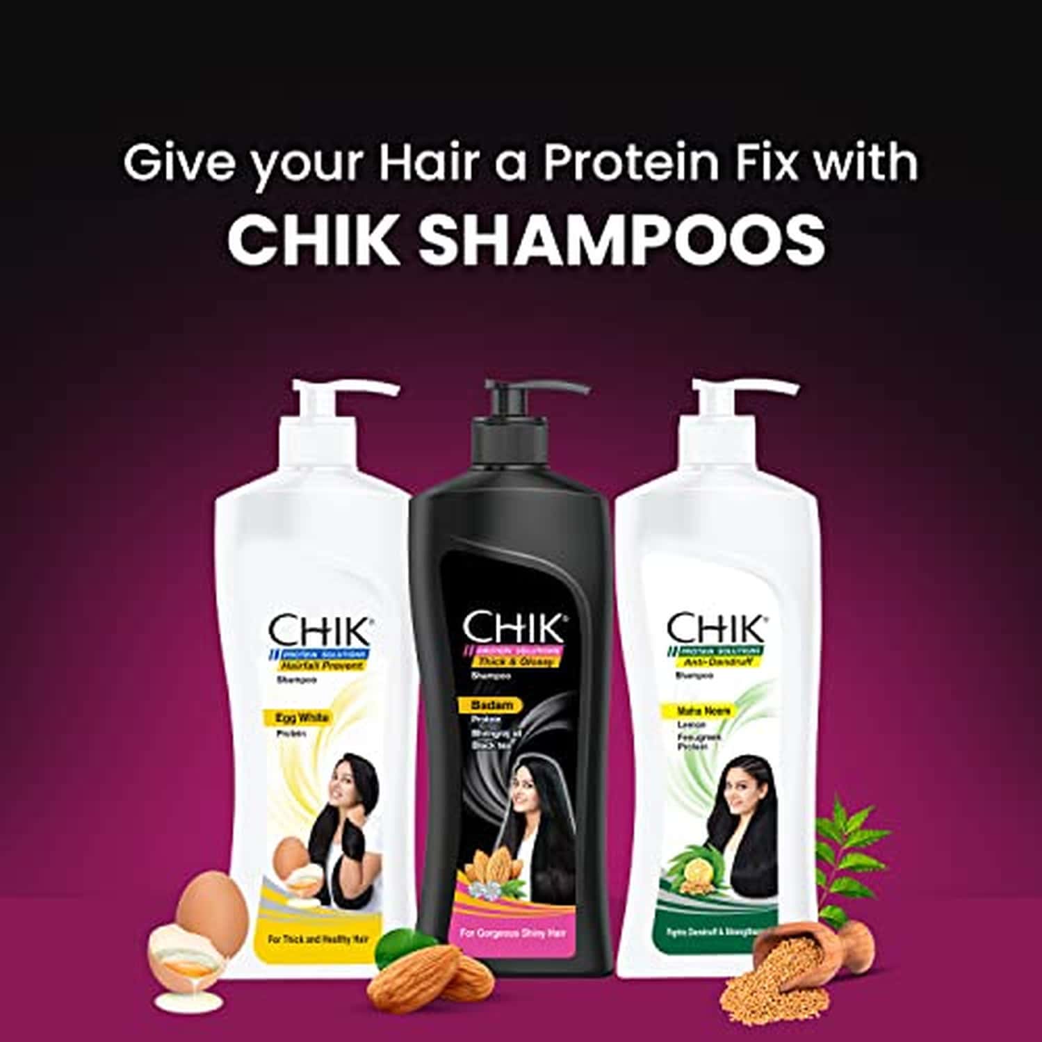 Buy CHIK PROTEIN SOLUTION THICK AND GLOSSY SHAMPOO BHRINGRAJ OIL ...