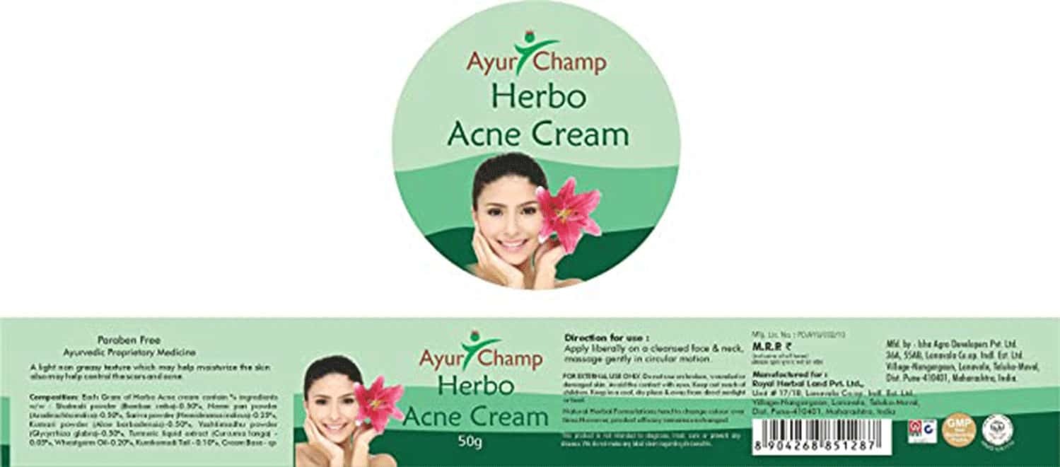 Buy AYUR CHAMP HERBO ACNE CREAM 50G PACK OF 4 Online & Get Upto 60% OFF ...