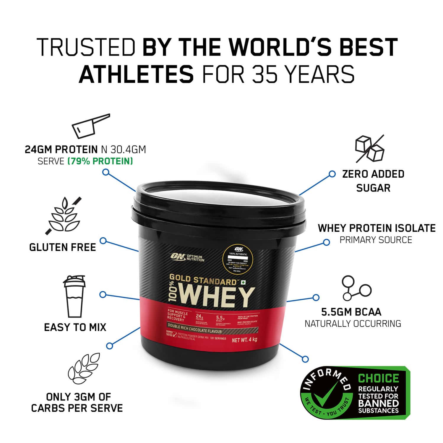 Buy OPTIMUM NUTRITION (ON) GOLD STANDARD 100% WHEY PROTEIN VANILLA ICE ...