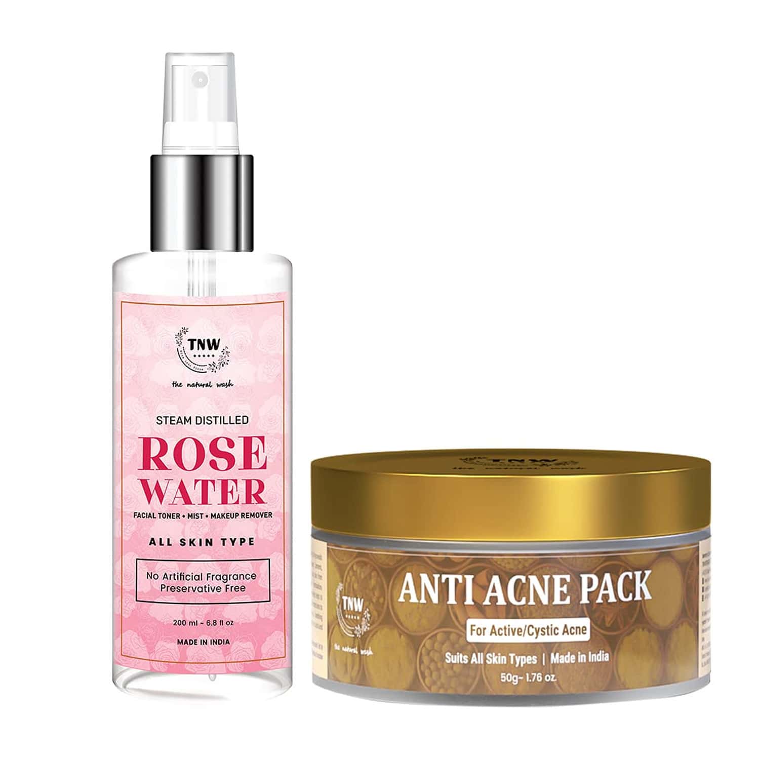 Buy TNW- ANTI ACNE FACE PACK & ROSE WATER TONER Online & Get Upto 60% ...