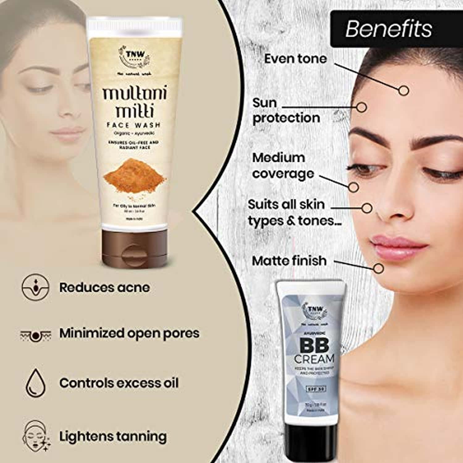 Buy TNW-THE NATURAL WASH MULTANI MITTI FACE WASH AND BB CREAM COMBO FOR ...