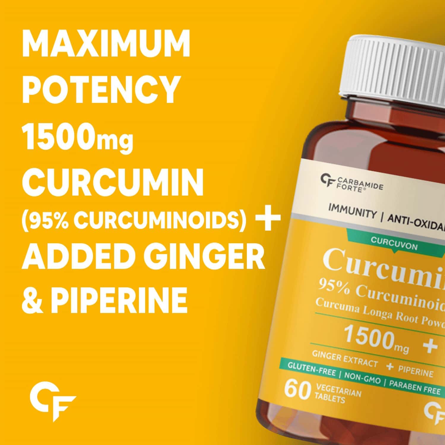 Buy CARBAMIDE FORTE CURCUMIN WITH PIPERINE TURMERIC POWDER GINGER FOR ...