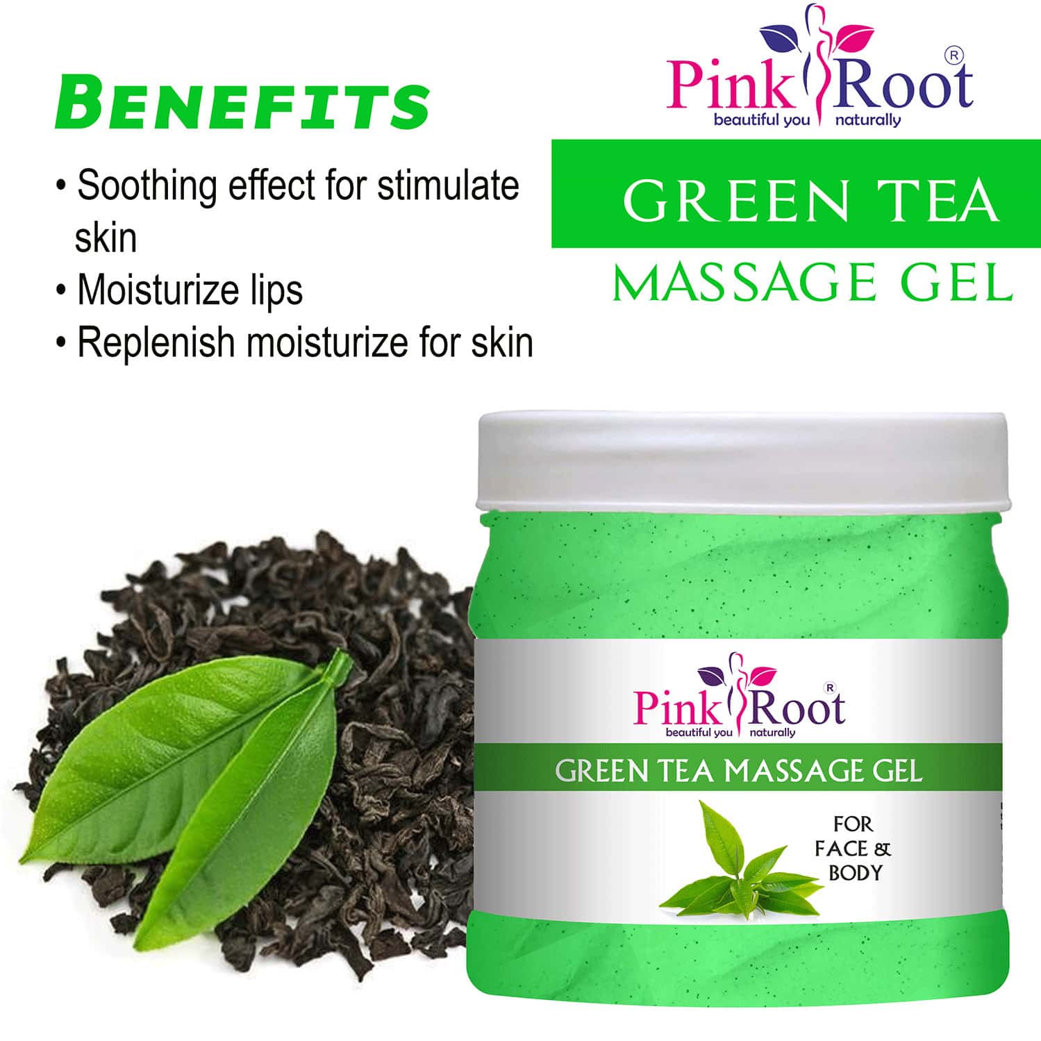 Buy PINK ROOT GREEN TEA MASSAGE GEL 500ML Online & Get Upto 60% OFF at ...