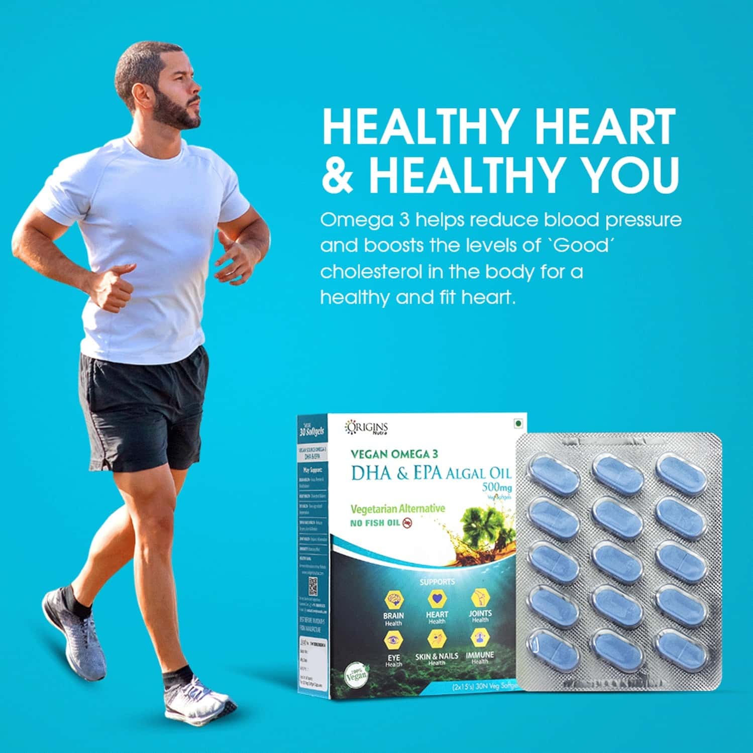 Buy ORIGINS NUTRA VEGAN OMEGA 3 DHA+EPA ALGAL OIL (30 VEG SOFTGELS ...