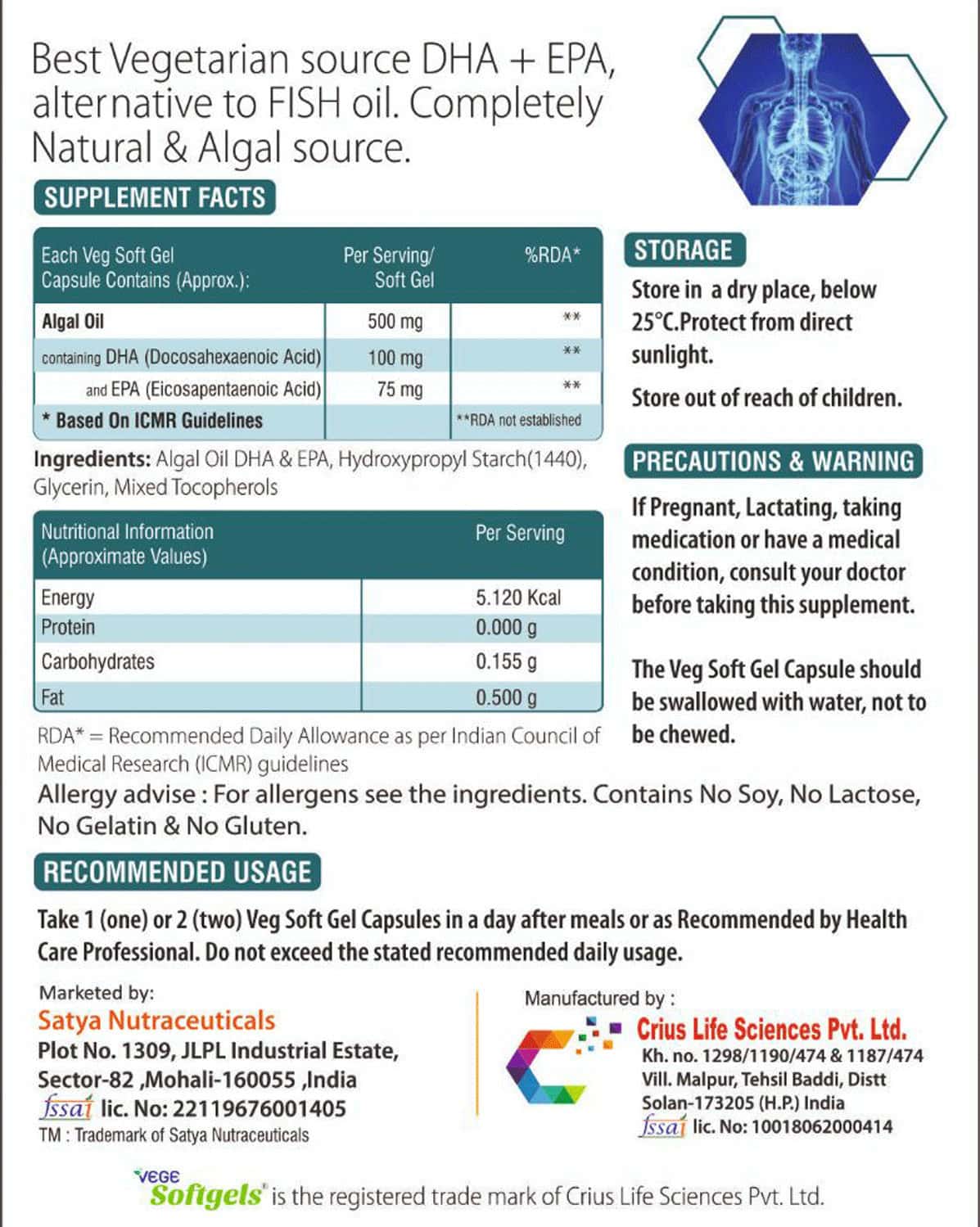 Buy ORIGINS NUTRA VEGAN OMEGA 3 DHA+EPA ALGAL OIL (30 VEG SOFTGELS ...