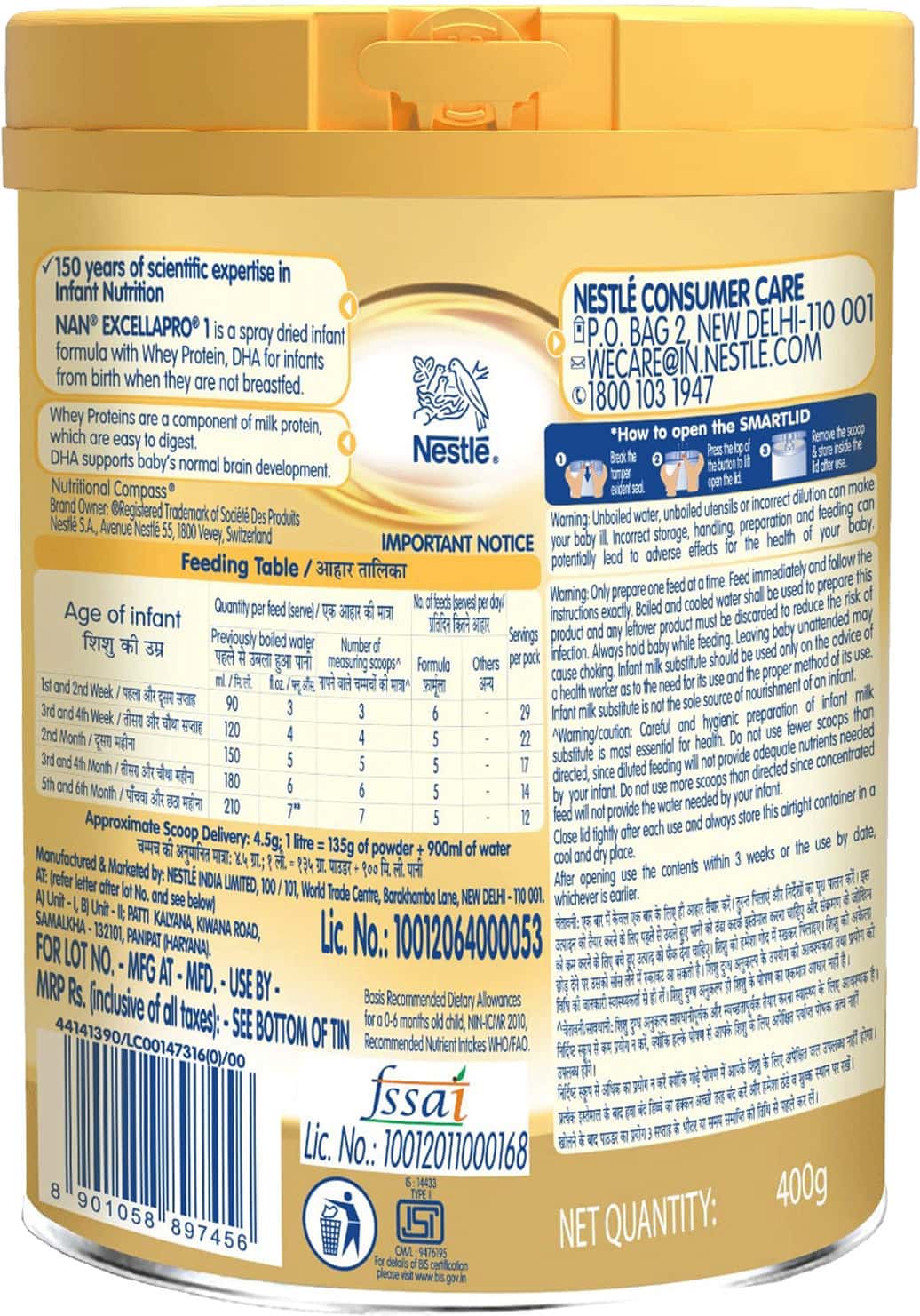 Buy NESTLE NAN EXCELLA PRO STAGE 1 INFANT FORMULA - UPTO 6 MONTHS - 400 ...