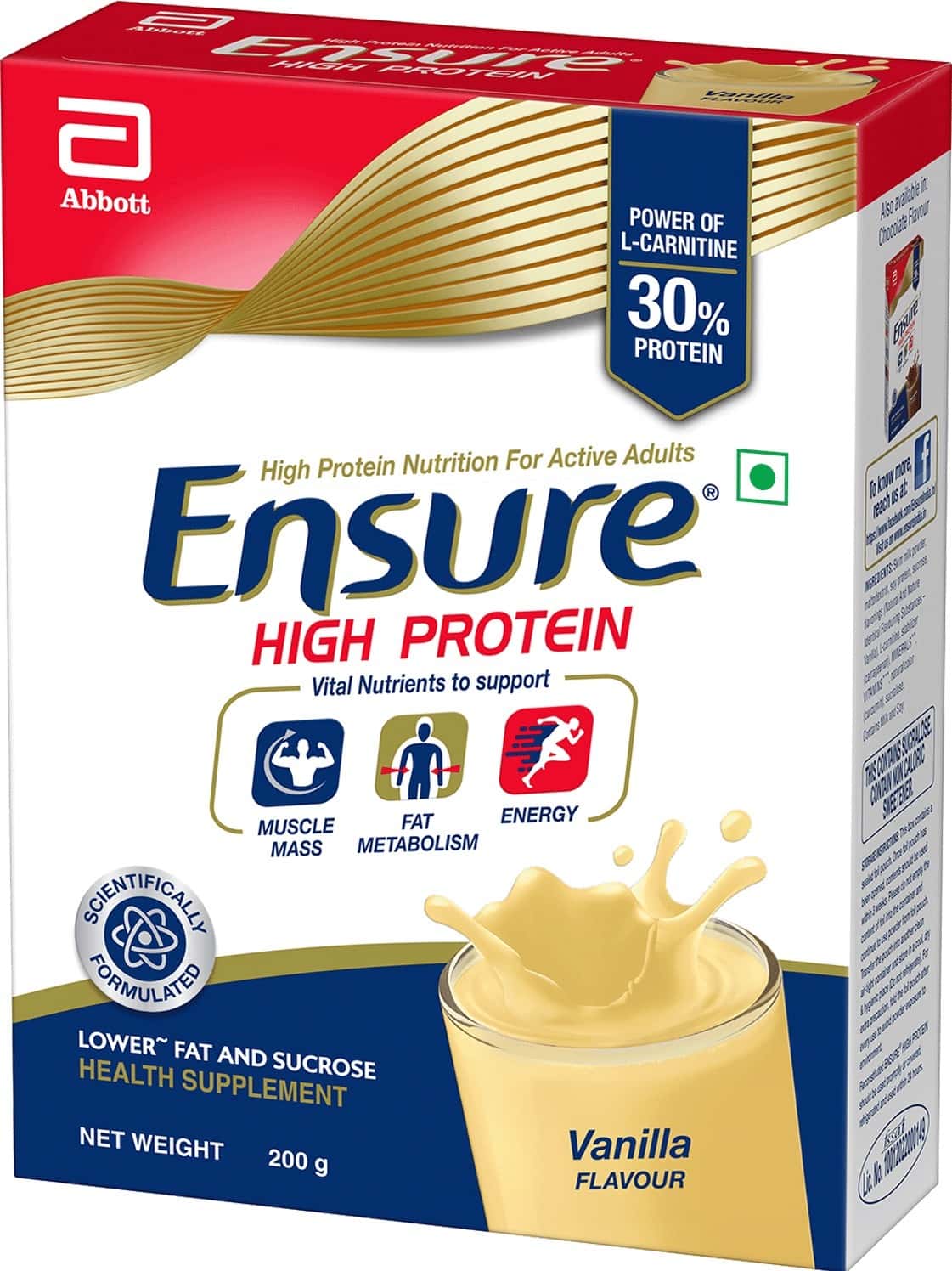 Buy ENSURE HIGH PROTEIN NUTRITION FOR ACTIVE ADULTS (VANILLA FLAVOUR ...