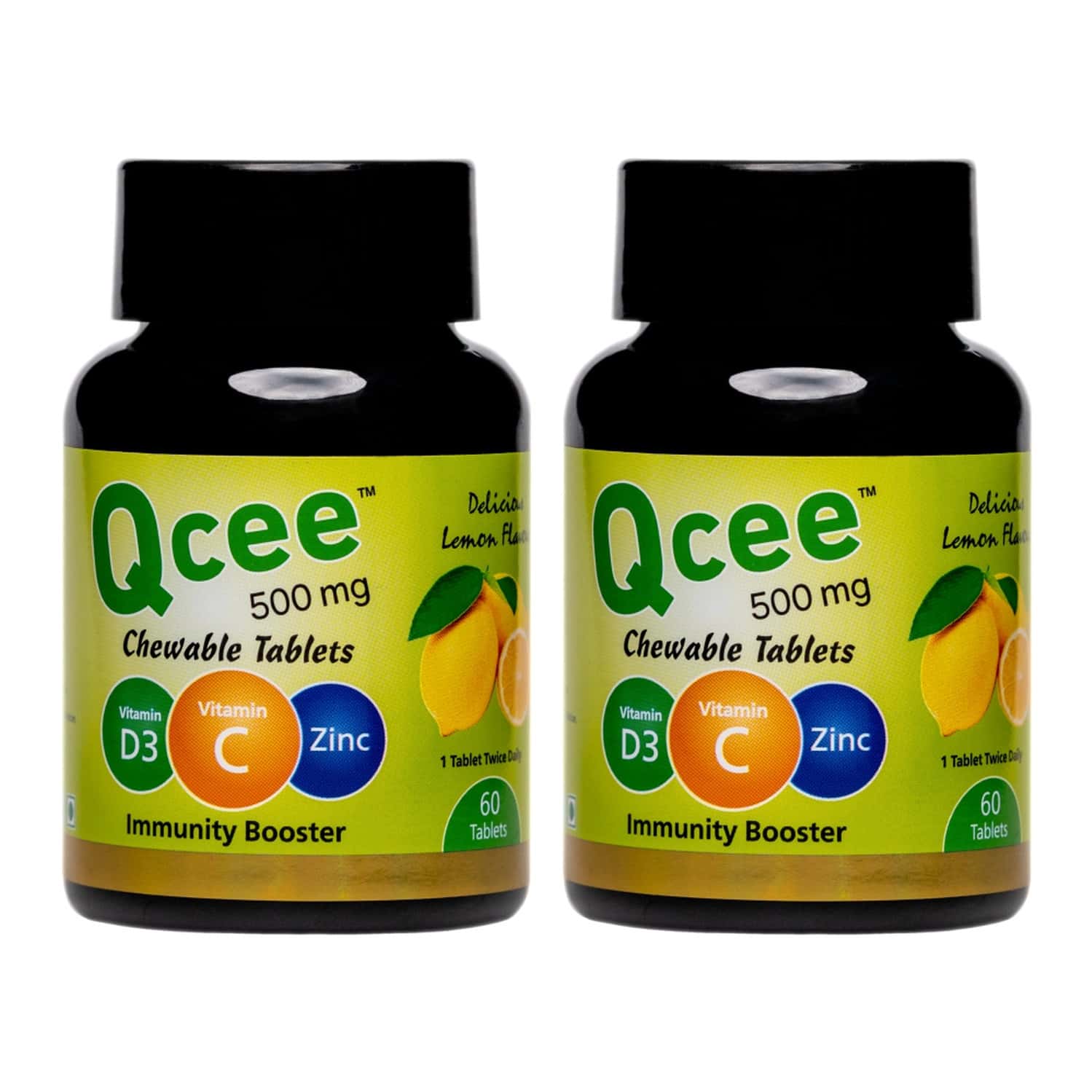 Buy QCEE CHEWABLE TABLETS 60 TAB | VITAMINS & ZINC | LEMON FLAVOUR ...