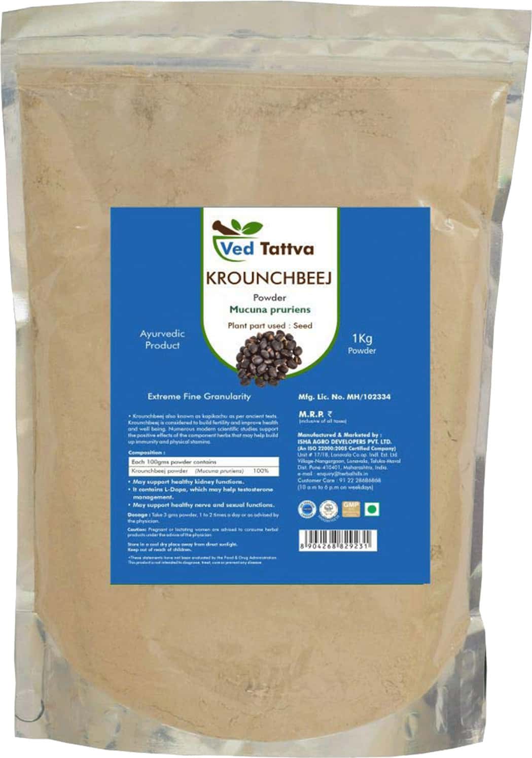 Buy AYUR CHAMP KROUNCHBEEJ POWDER (MUCUNA PRURIENS) POWDER - 1 KG ...