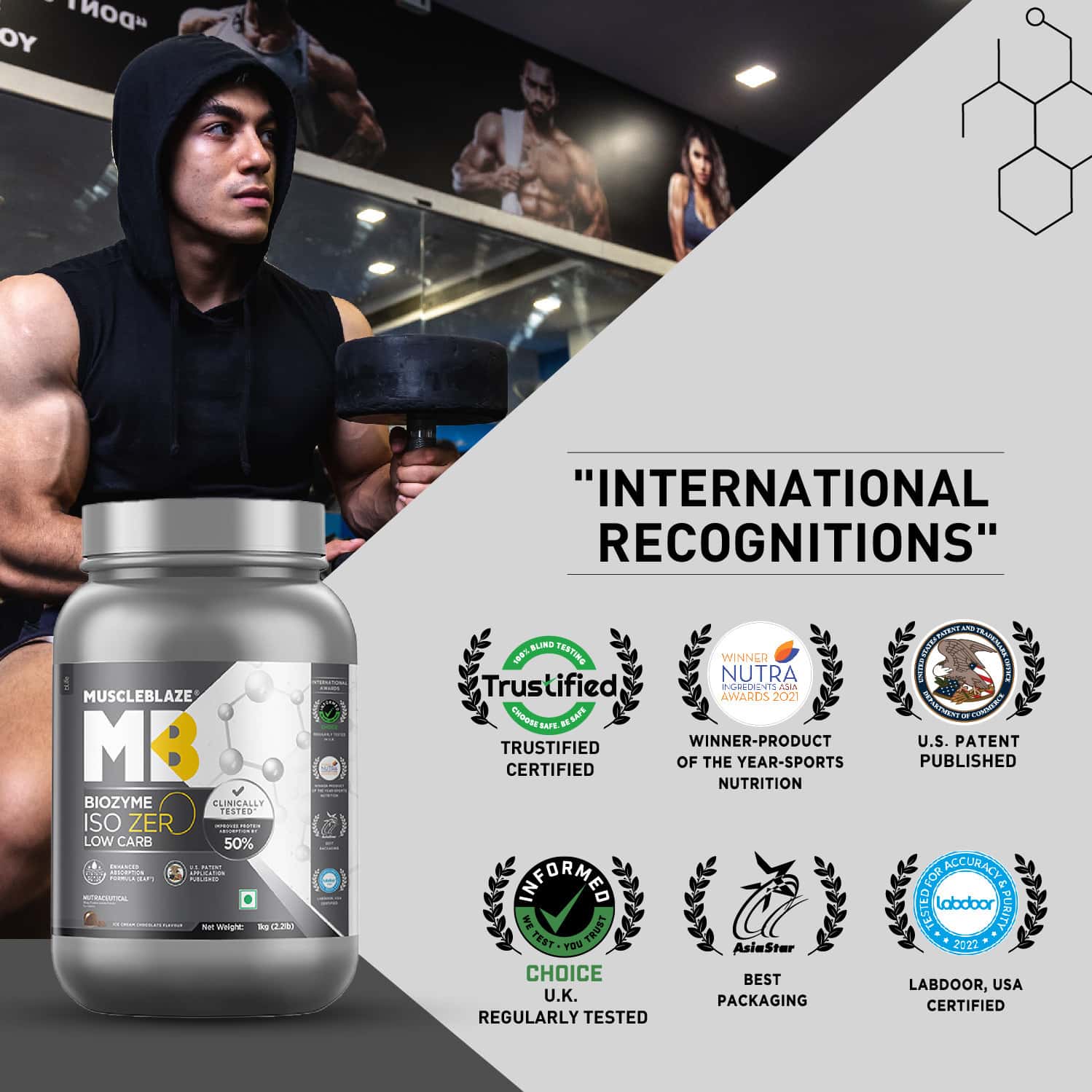 Buy MUSCLEBLAZE BIOZYME ISO-ZERO, LOW CARB, 1 KG WITH CREATINE ...