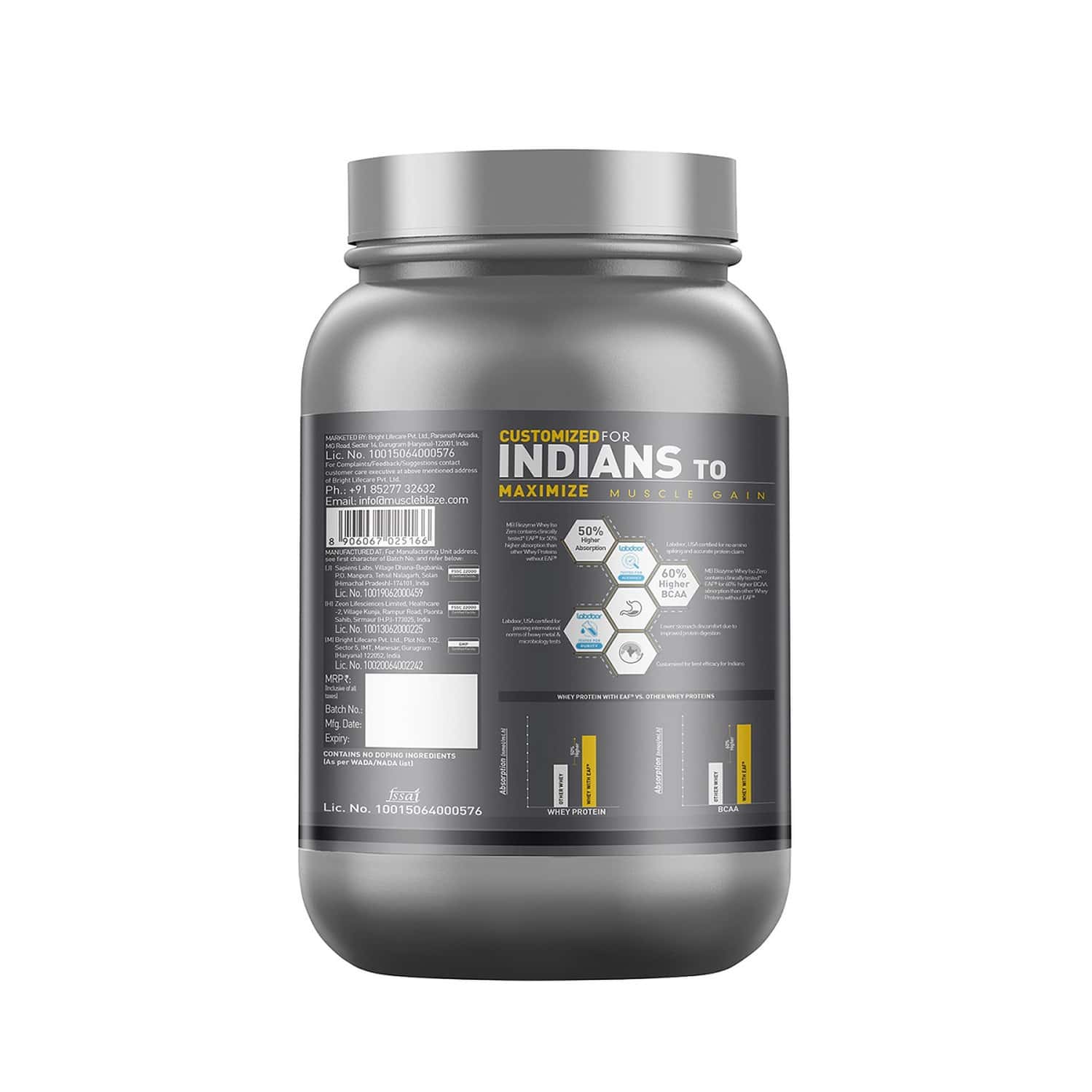 Buy MUSCLEBLAZE BIOZYME ISO-ZERO, LOW CARB, 1 KG WITH CREATINE ...