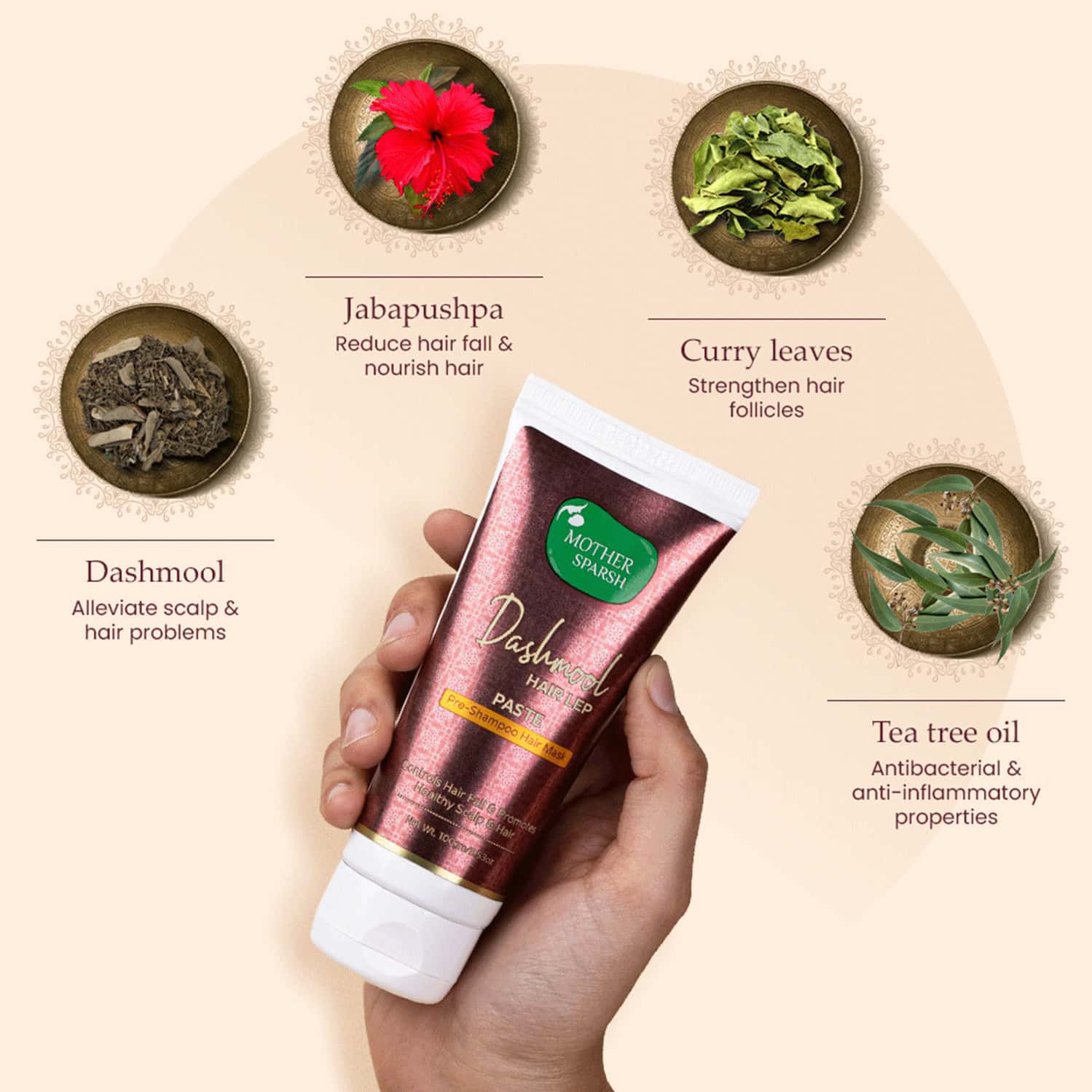 Buy MOTHER SPARSH DASHMOOL HAIR LEP PASTE - 2-IN-1 OIL IN INDIAN HAIR ...