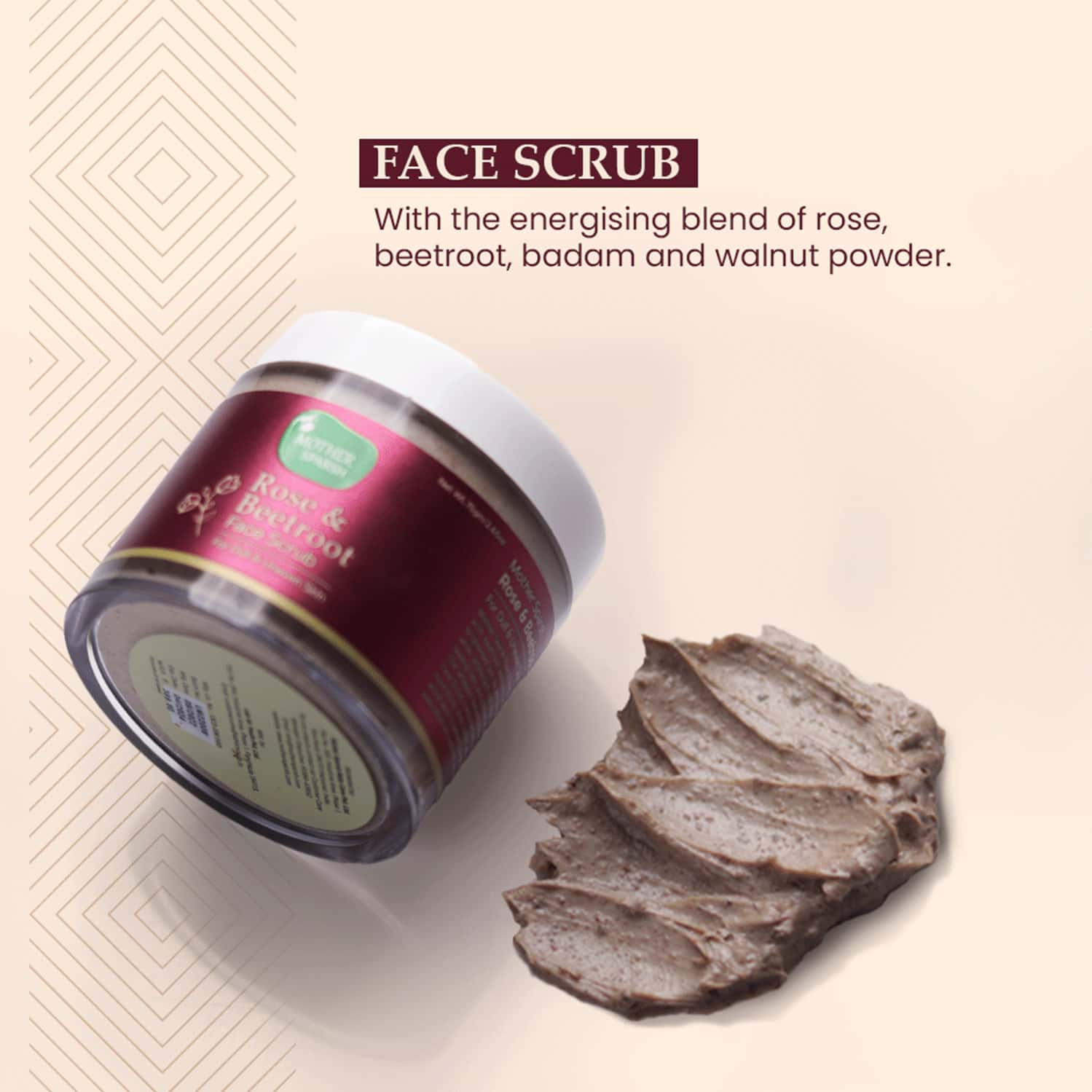 Buy MOTHER SPARSH ROSE &BEETROOT EXFOLIATING FACE SCRUB ENRICHED WITH ...
