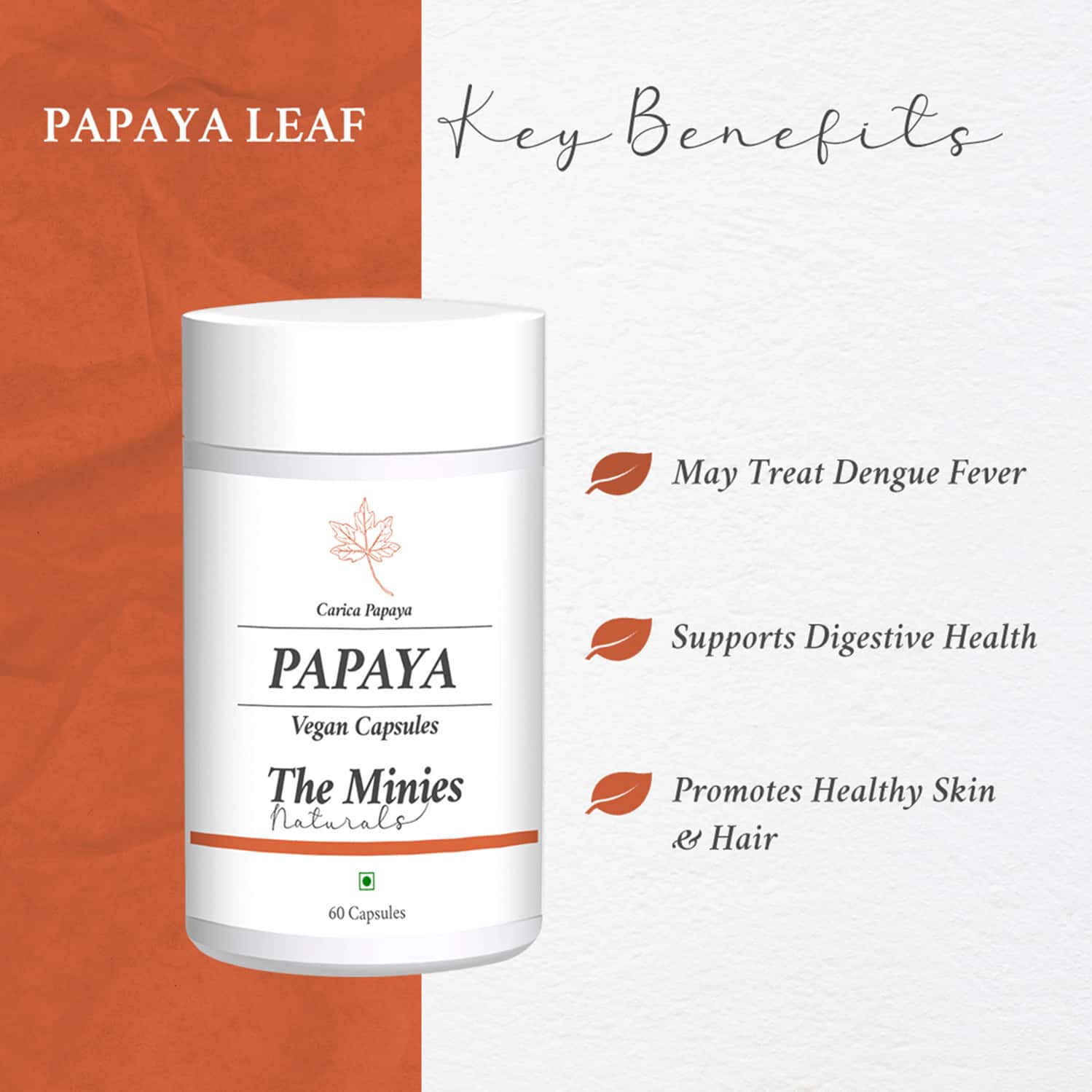 Buy MINIES NATURALS PAPAYA LEAF VEGAN CAPSULES Online & Get Upto 60% ...