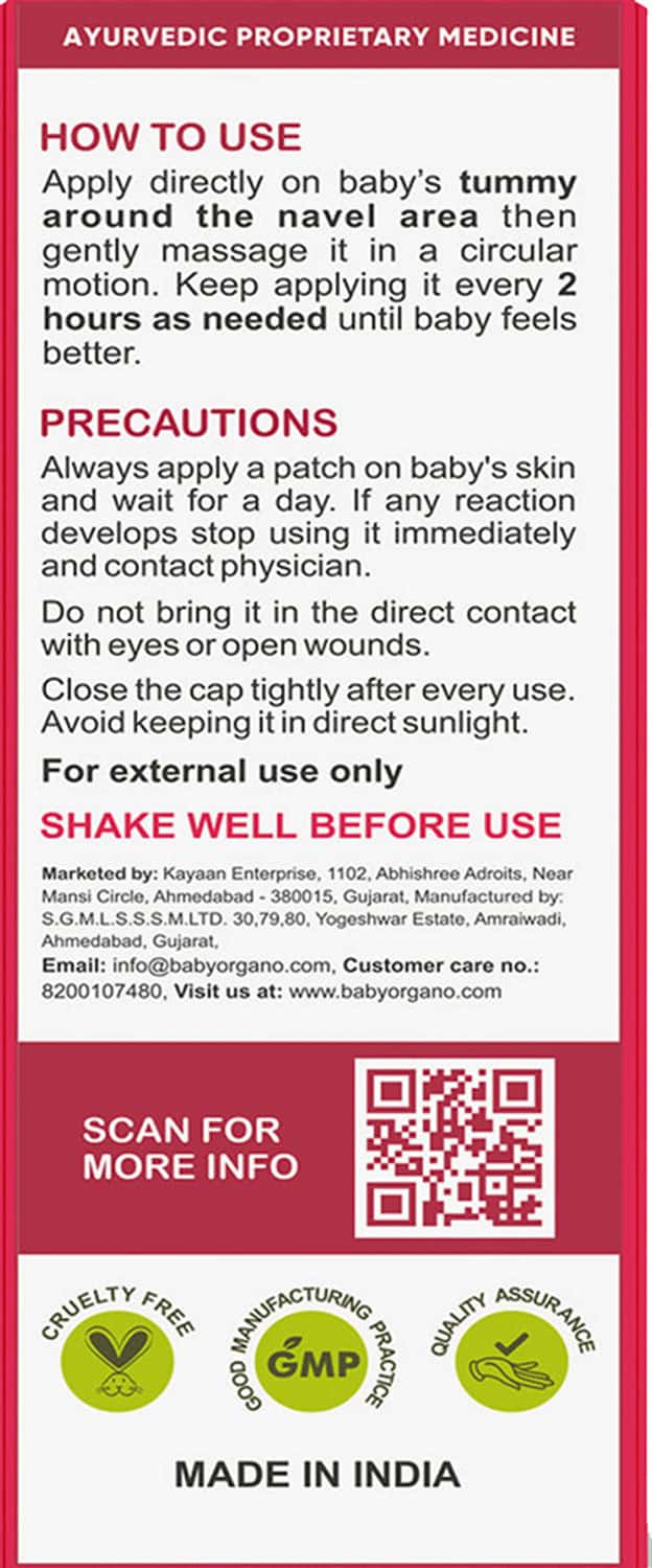 Buy BABYORGANO BEST HING TUMMY ROLL ON FOR BABIES AND KIDS - 40 ML ...