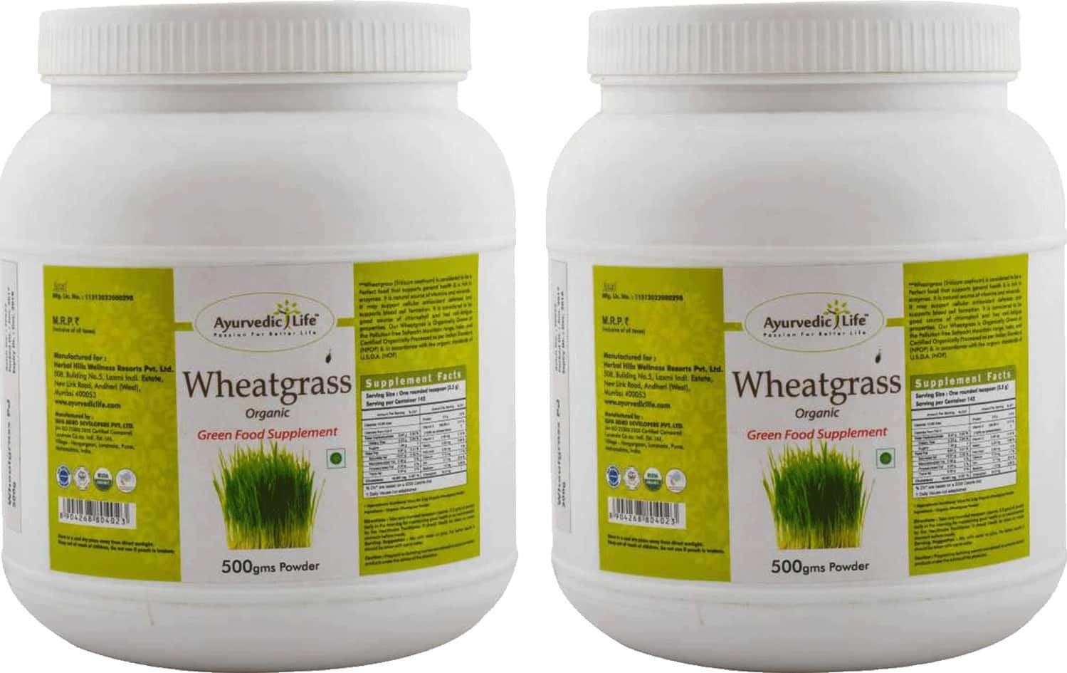 Buy AYURVEDIC LIFE WHEATGRASS POWDER 500 G VALUE PACK OF 2 Online & Get ...